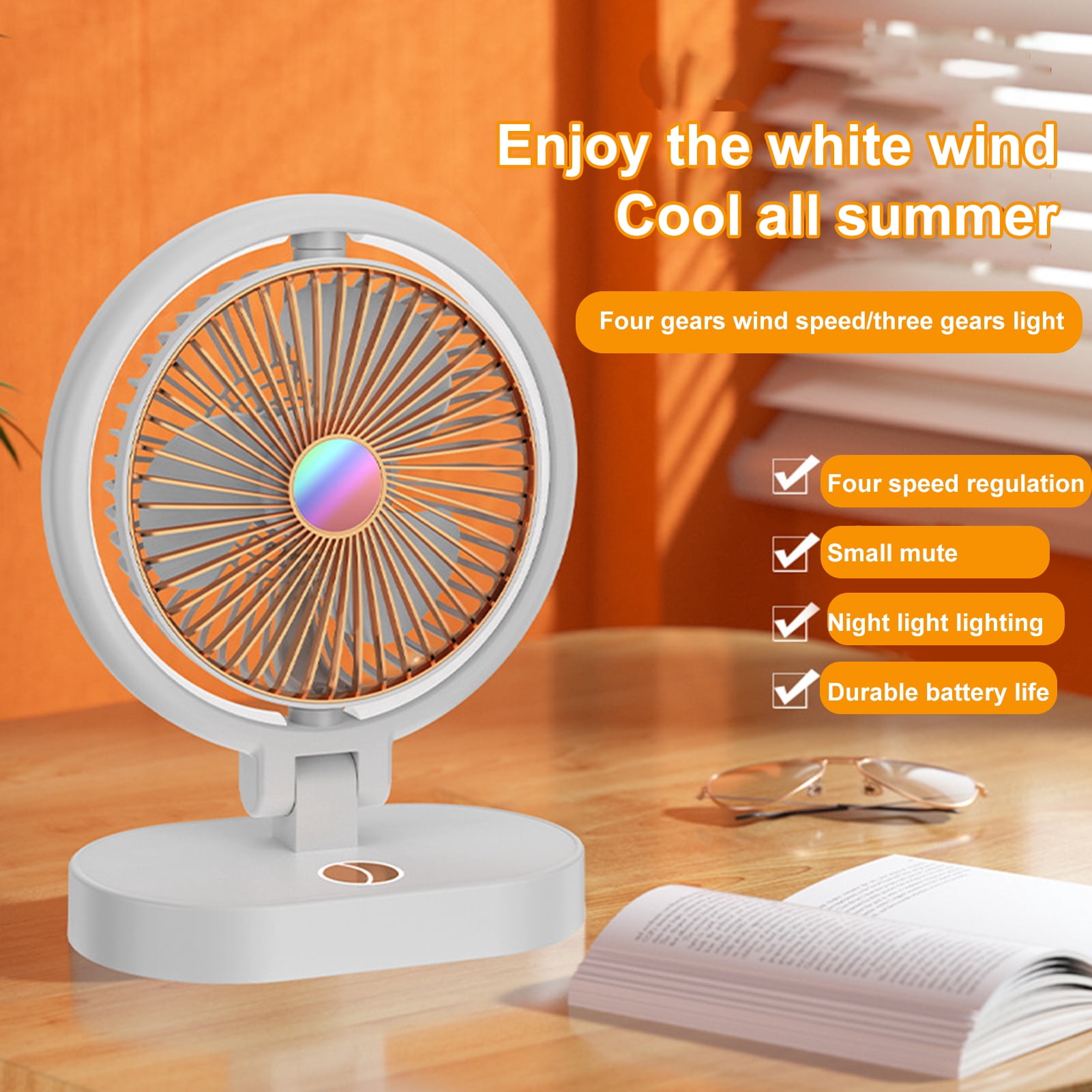 Duixinghas 1 Set Cooling Fan 4 Wind Speeds 3-Gear Light 3 Large-Blade ...