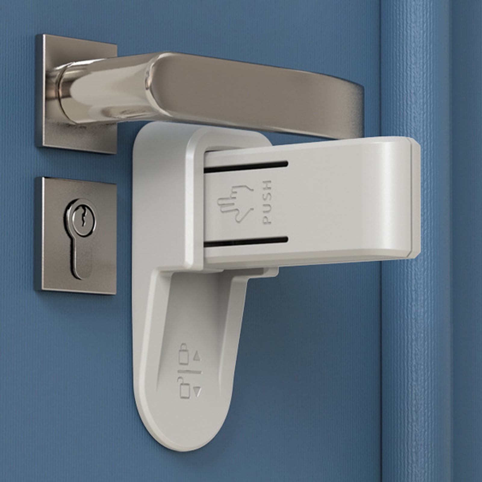 Duixinghas 2Pcs Child Proof Door Lever Lock Self-Adhesive One Hand 90 ...