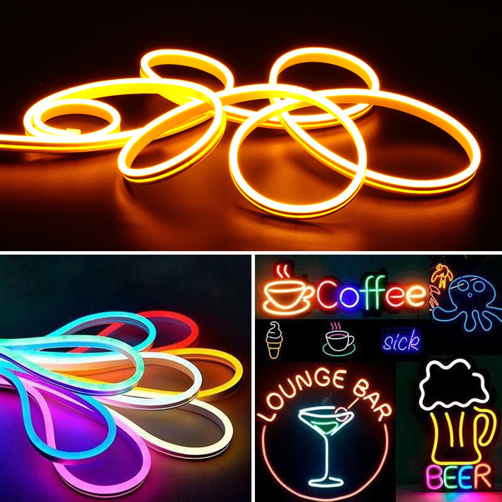Duixinghas 5M LED Neon Light Strip 12V Low Voltage IP65 Waterproof ...