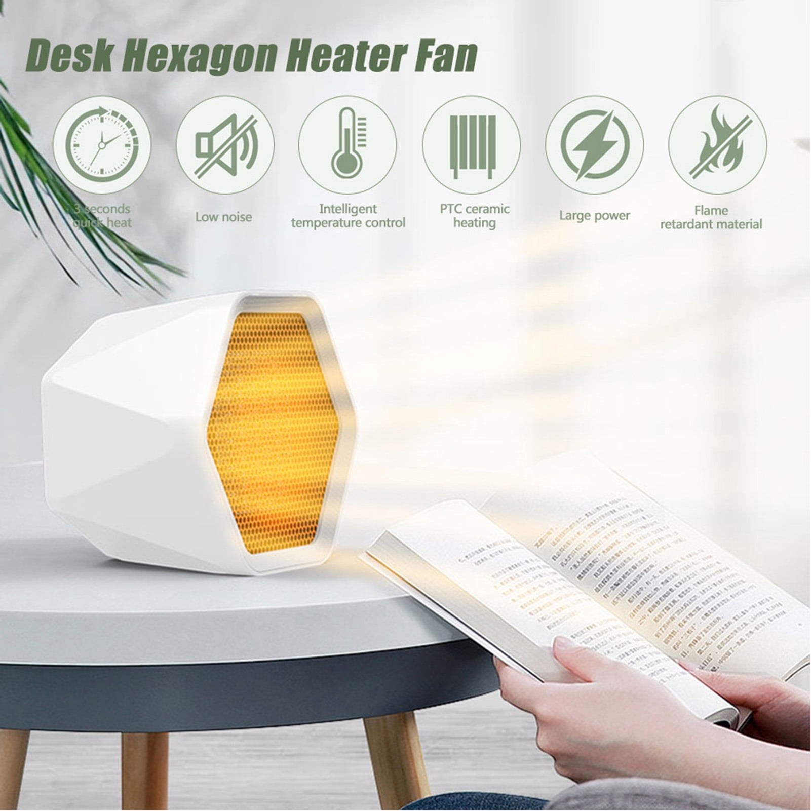 Duixinghas 600/1000W Hexagon Desktop Electric Heater Warm Air Fan Heating Stove Machine ...