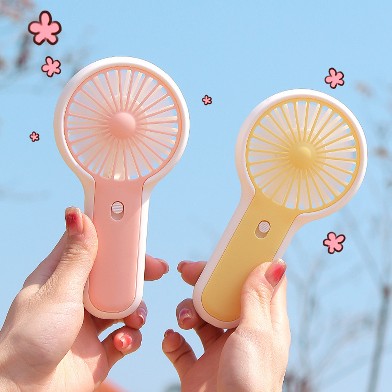 Duixinghas Handheld Fan with Phone Holder Push Button Hands Free ...