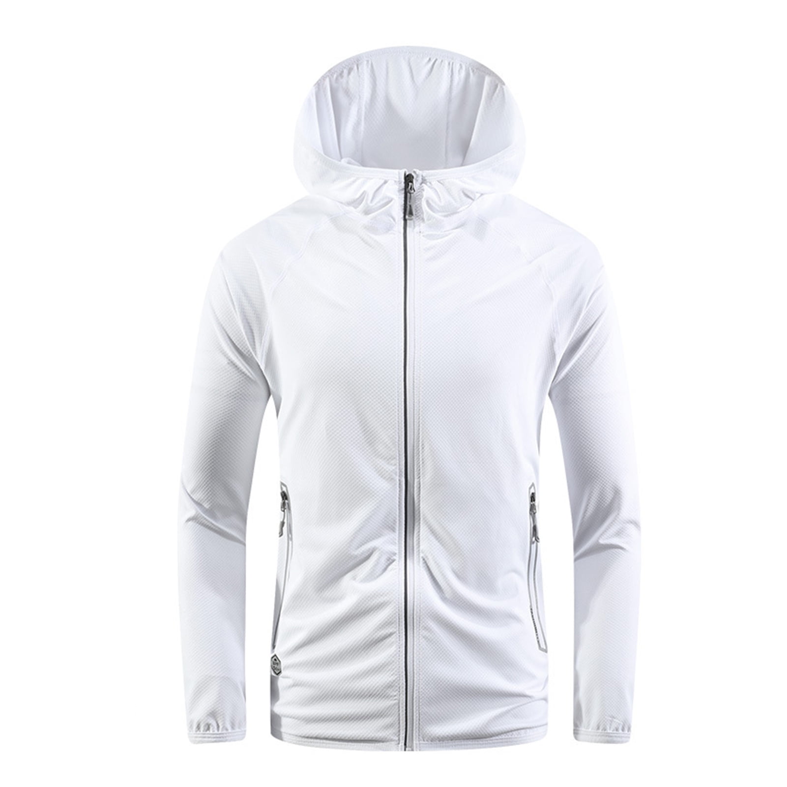 Duixinghas Hooded Long Sleeve Pockets Zipper Placket Sunscreen Jacket ...