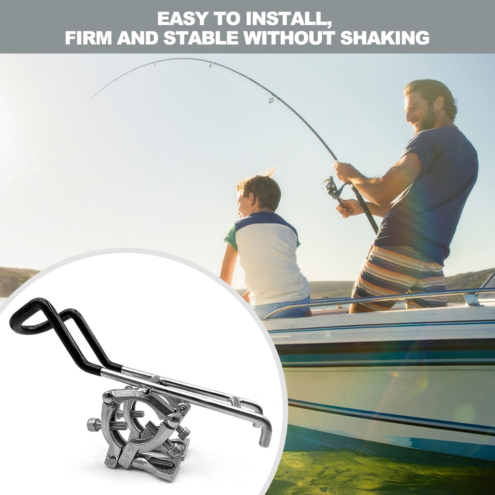 Duixinghas Stainless Steel Fishing Rod Holder Heavy Duty Metal Canoe ...
