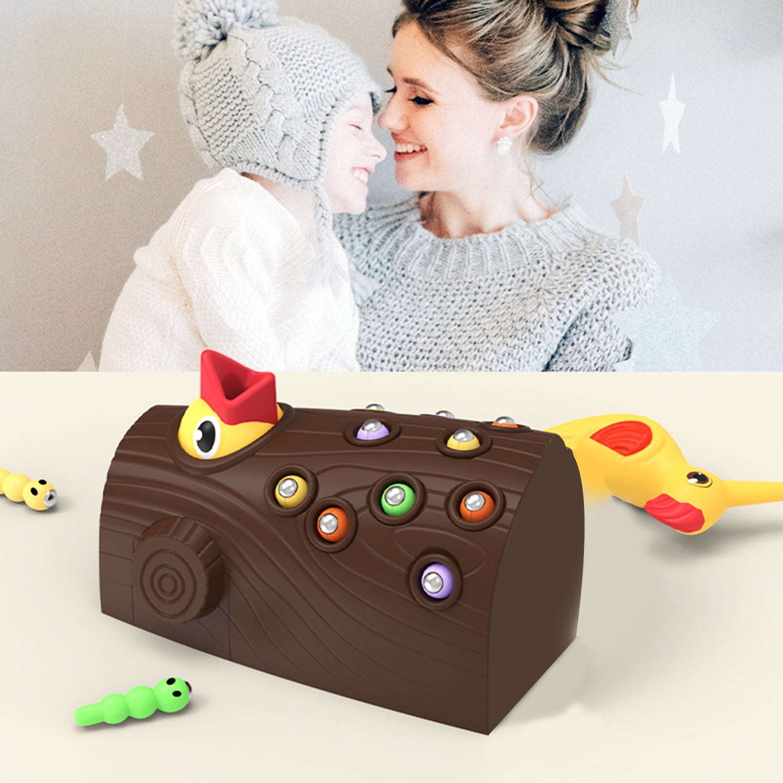 Duixinghas Toddler Toy Magnetic Fine Motor Skills Woodpecker Catch Feed ...