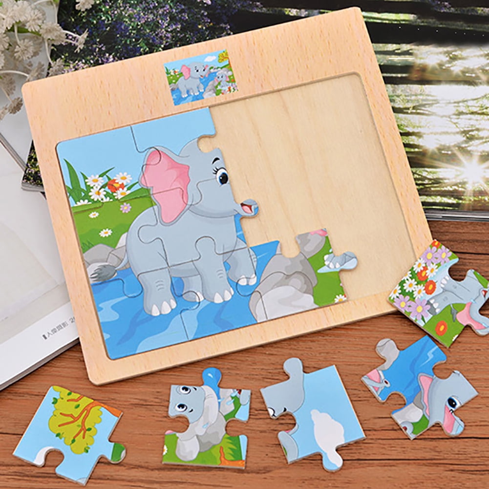 Duixinghas Wooden Colorful Dinosaur Zebra Animal Jigsaw Puzzles Board ...