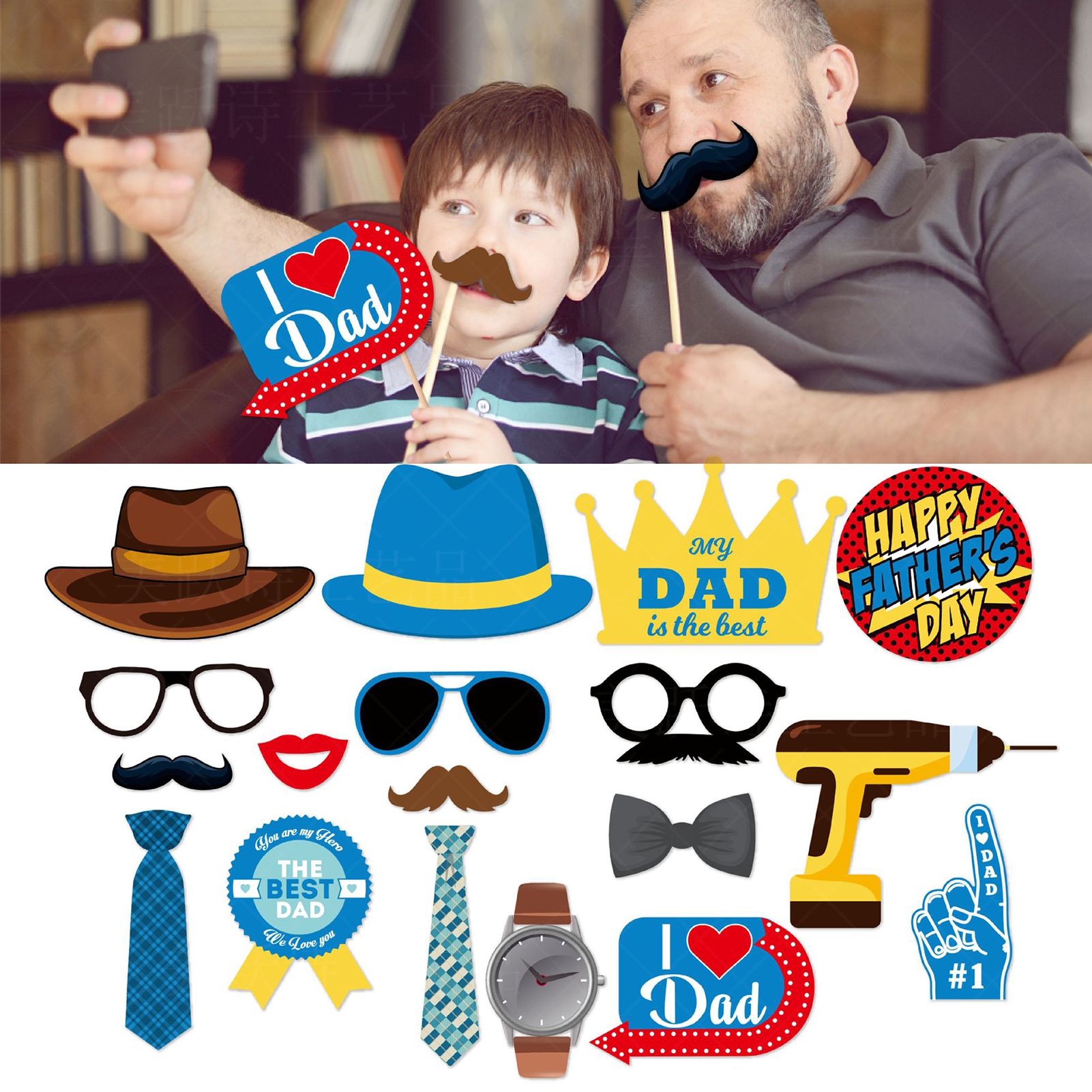 Dujiujun 28Pcs/Set Photo Booth Props Eye-catching Multi-purpose ...