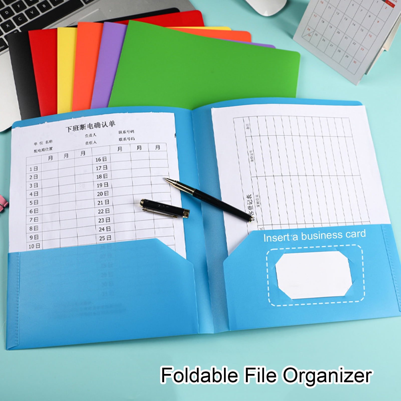 Dujiujun 3Pcs Heavy Duty Plastic File Folder Set Tear-Resistant ...