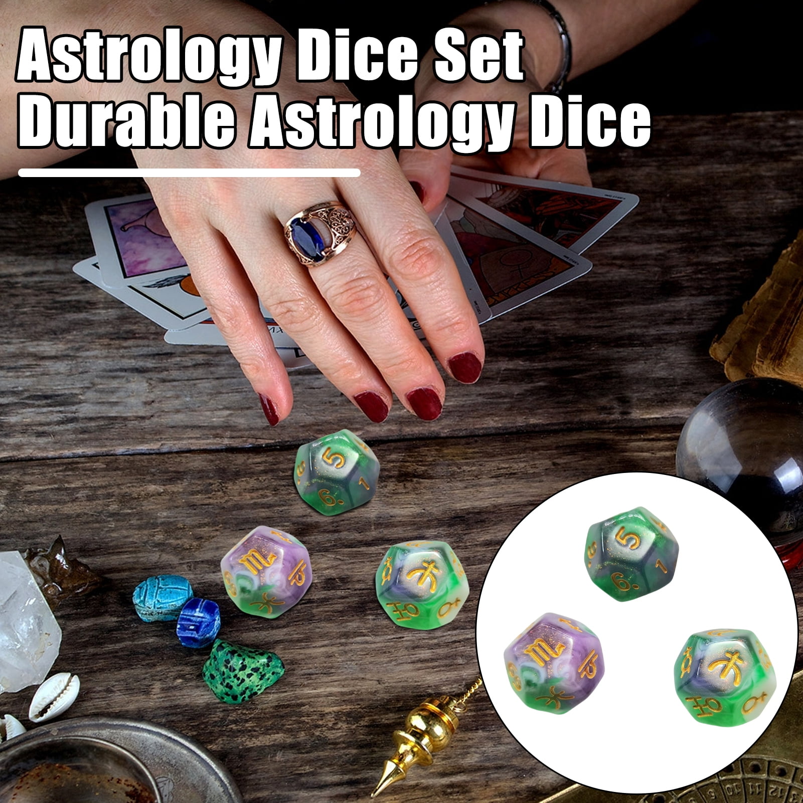 Dujiujun 3Pcs/Set Astrology Dice 12-Sided Twelve Constellation Sign ...