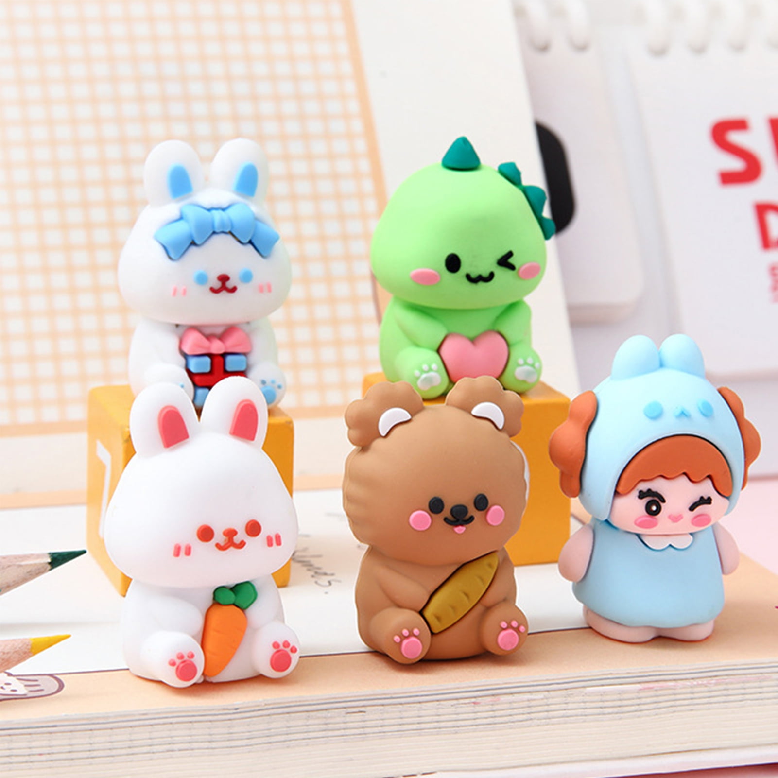 Dujiujun Cute Cartoon Pencil Sharpener Kawaii Mini Pencil Sharpener ...