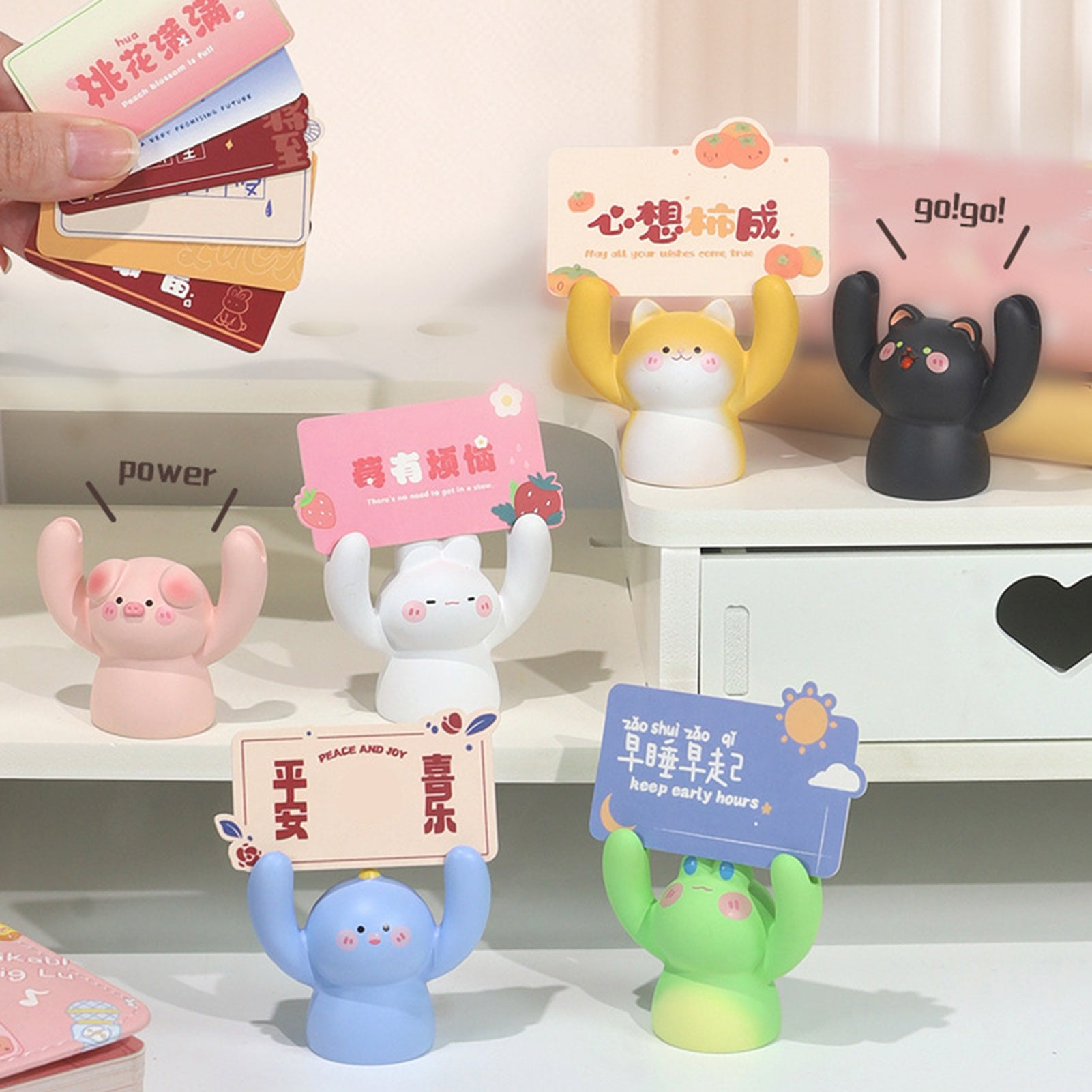 Dujiujun Desktop Cartoon Animal Resin Statue Adorable Creative Shape ...