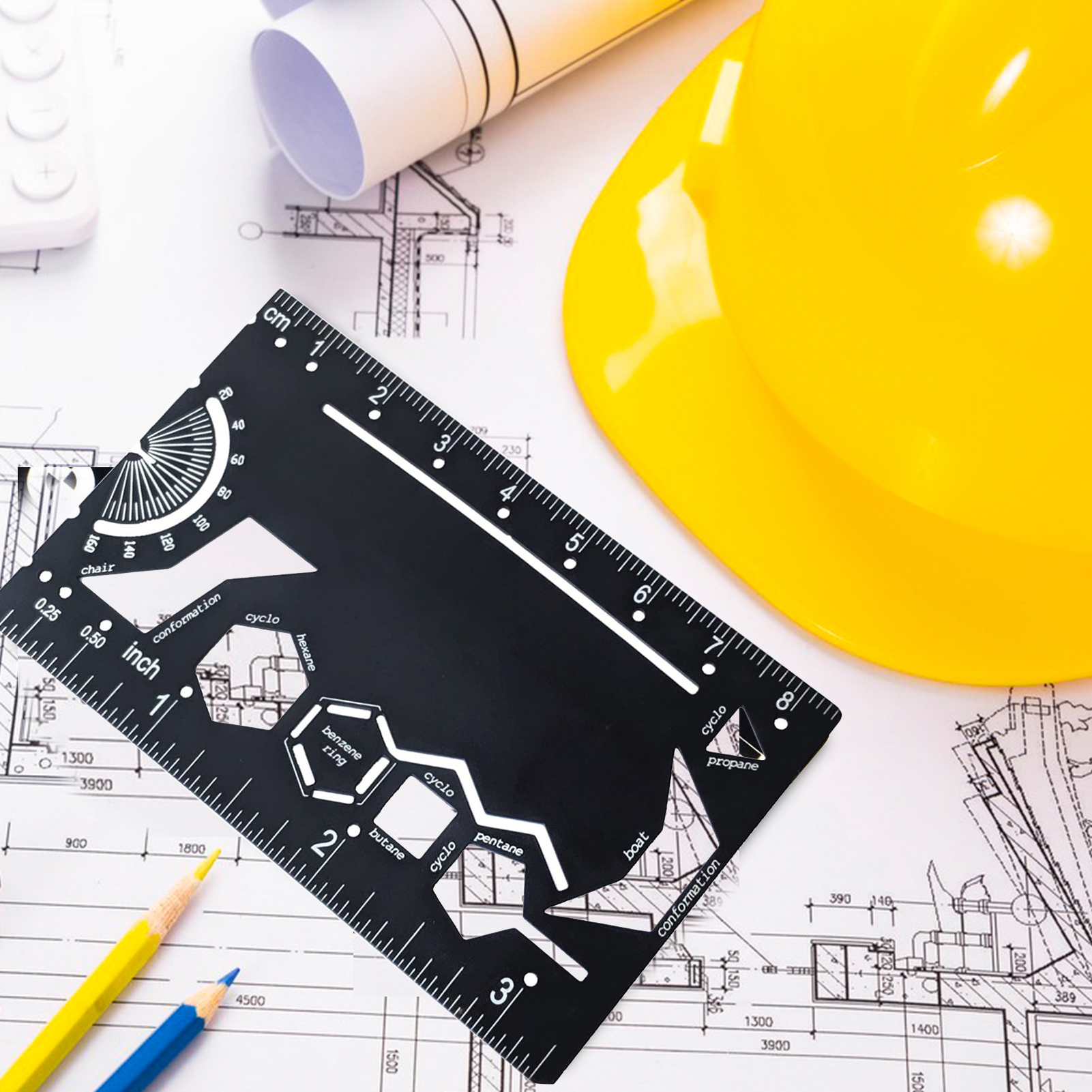 Dujiujun Engineering Ruler Protractor Compass Multi-Tool Pocket Size ...