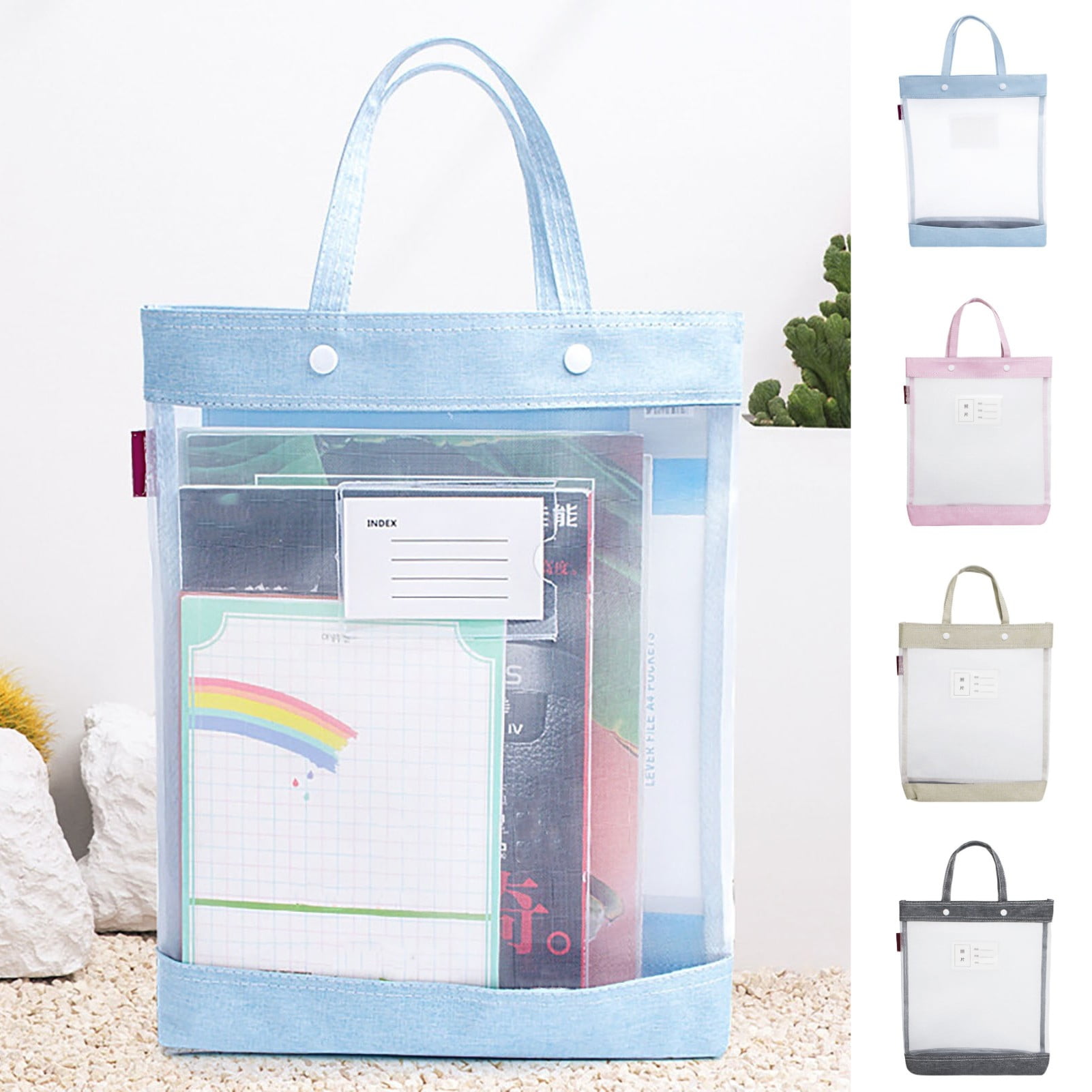 Dujiujun File Holder Carrying Case with Handle Transparent Large ...