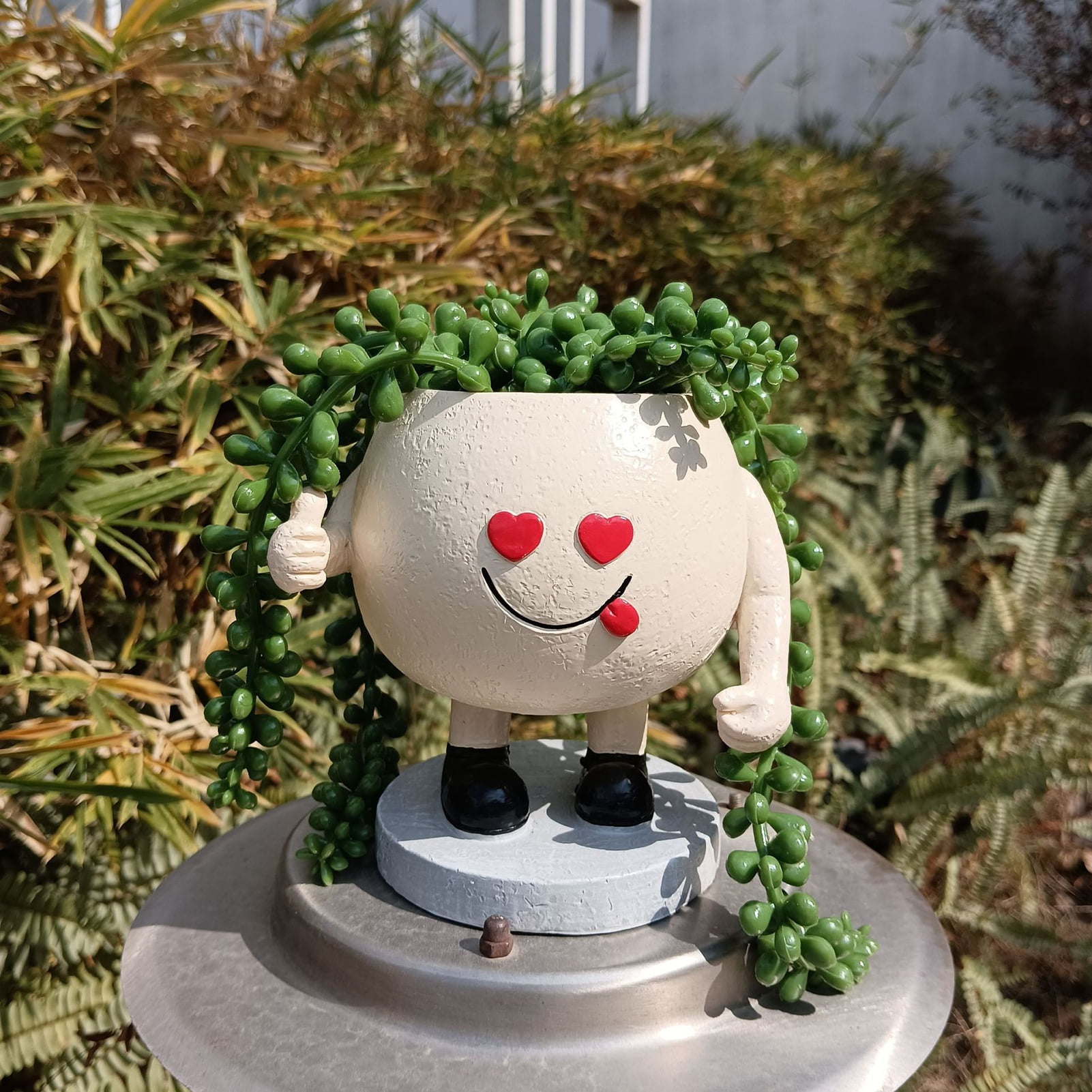 Dujiujun Flower Pot Adorable Smiling Face Expression Plant Pot Resin ...