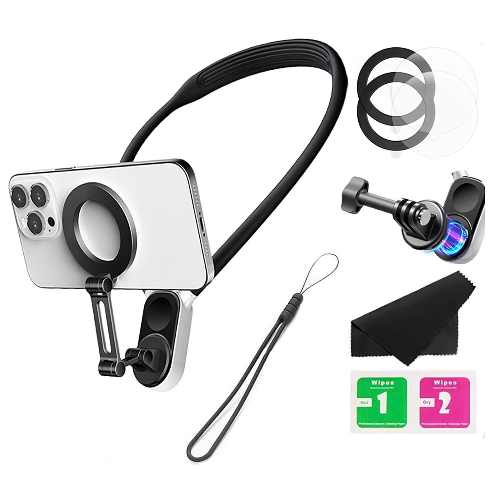 Dujiujun Hands-Free Magnetic Neck Mount Quick Release POV/Vlog Selfie ...
