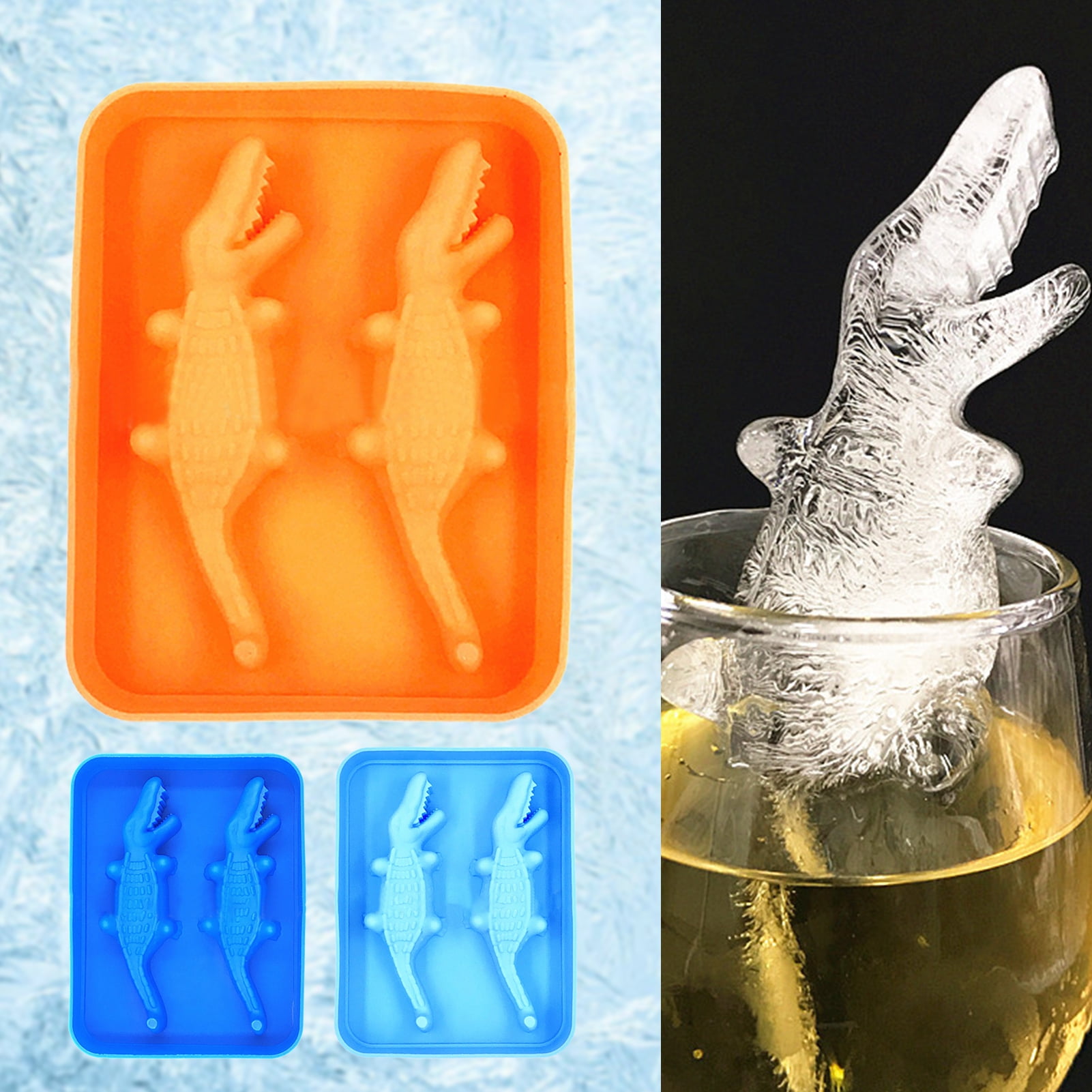 Dujiujun Ice Mould Tray Creative Fast Demoulding DIY 3D Crocodile Shape ...