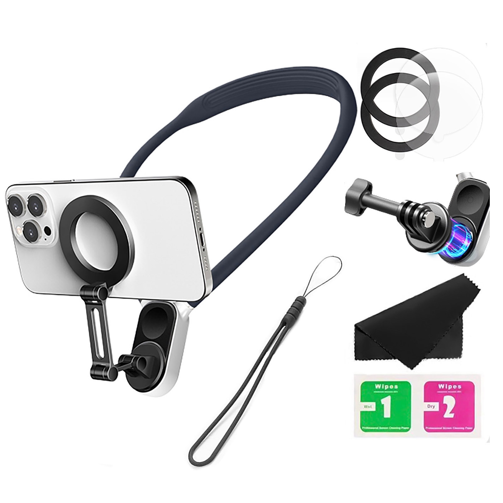 Dujiujun Magnetic Neck Mount Phone Holder Quick-Release Design Strong ...