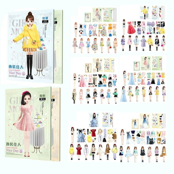 Dujiujun Magnetic Princess Dress Up Paper Doll Pretend Play Toy Smooth ...