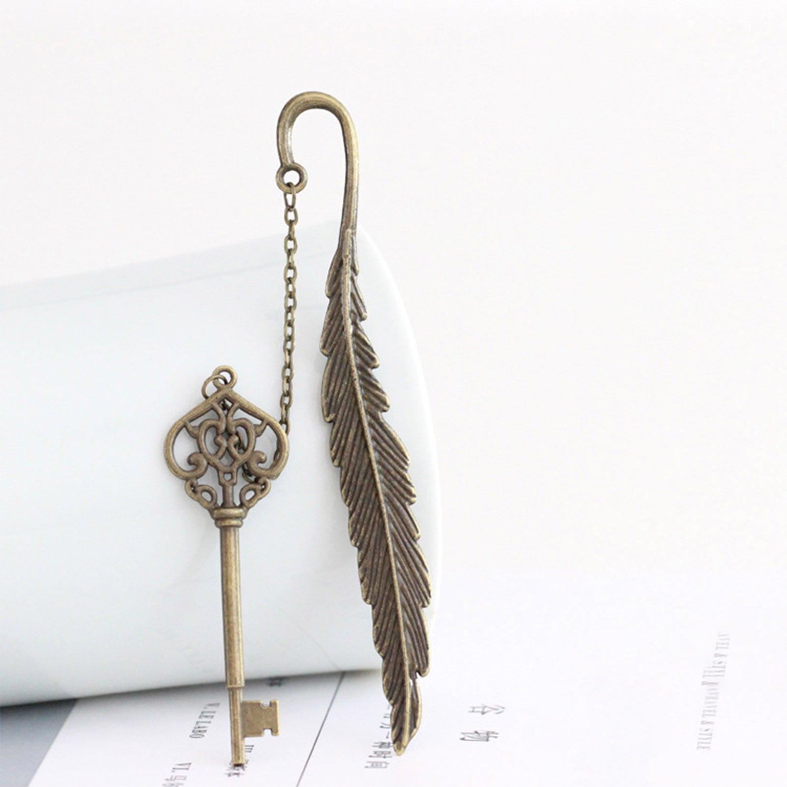 Dujiujun Metal Feather Bookmarks with Textured Tassel Vintage Style Fun ...