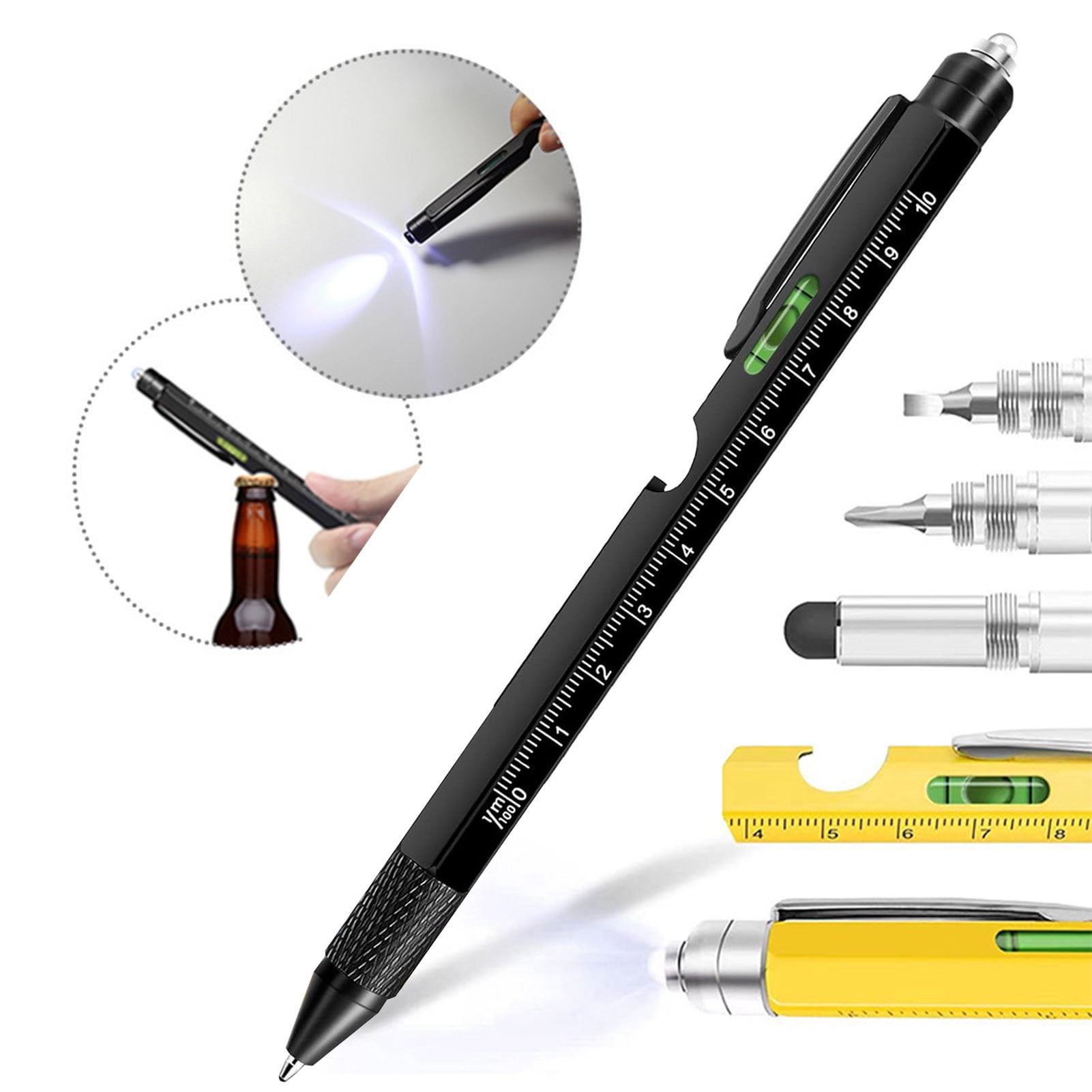 Dujiujun Multi-purpose Tool Pen Men LED Light Screwdriver Ruler Stylus ...