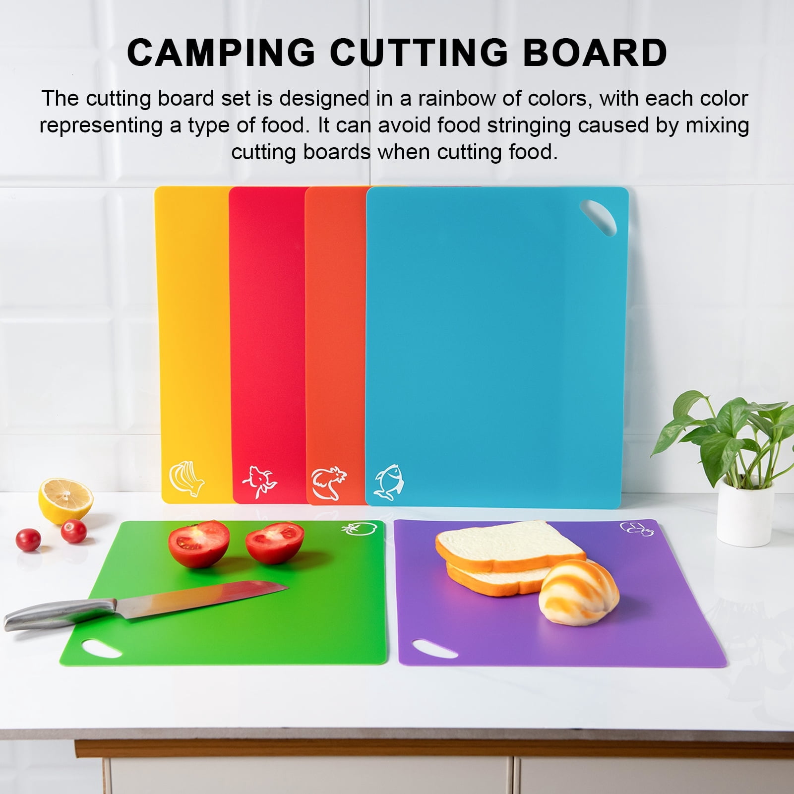 Dujiujun Non-Slip BPA-Free Cutting Board Flexible Foldable Cutting Mat ...