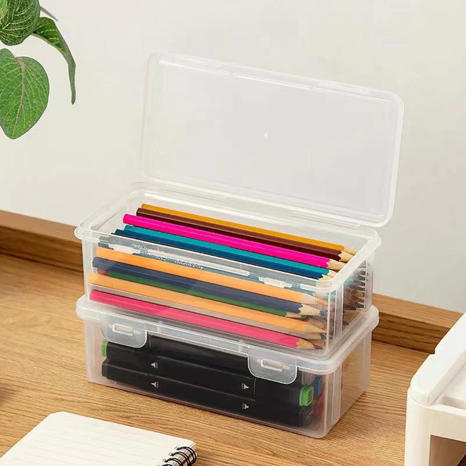 Dujiujun Pencil Box Extra Large Capacity Transparent Design Stackable ...