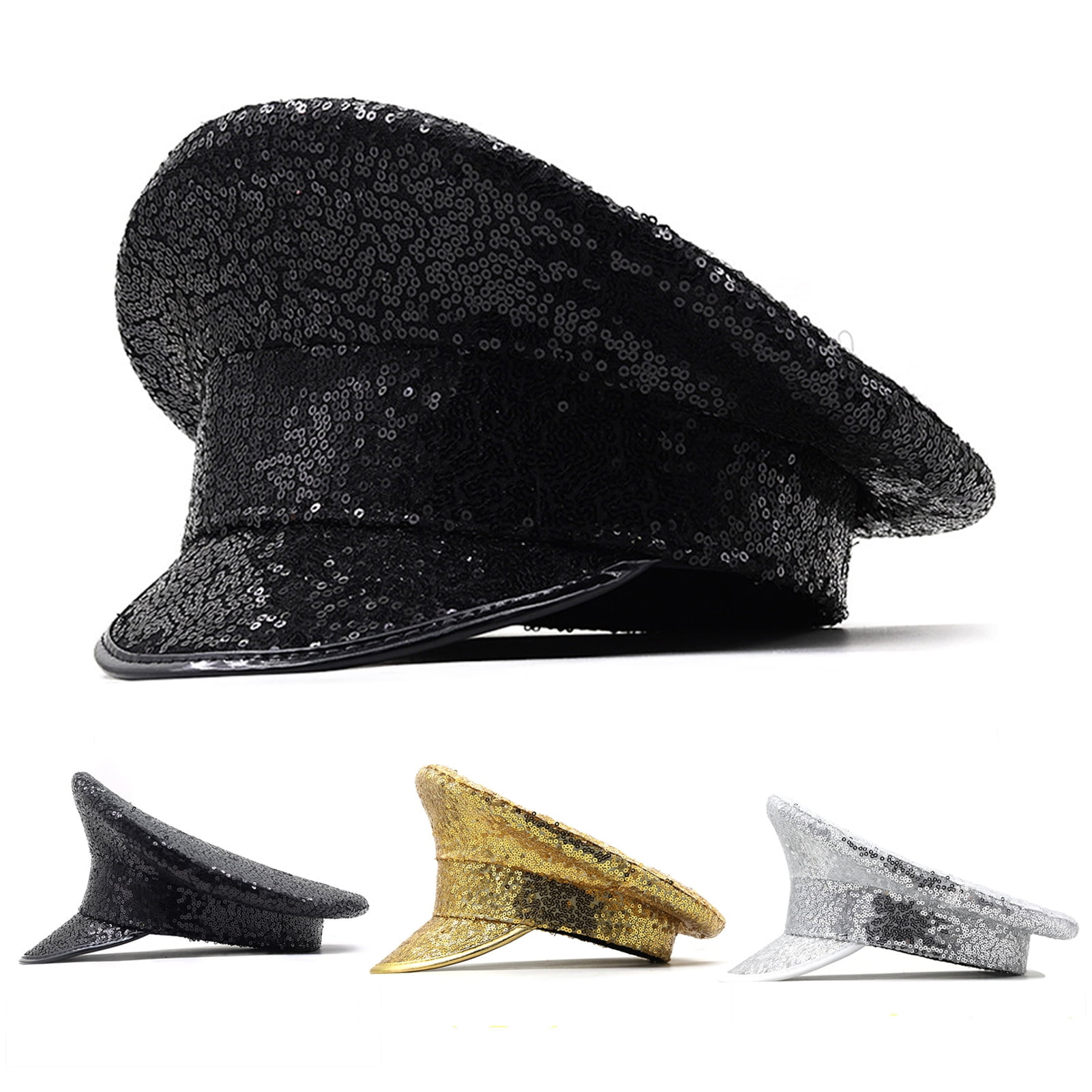 Dujiujun Performance Sequin Hat Unisex Lightweight Party Cosplay ...