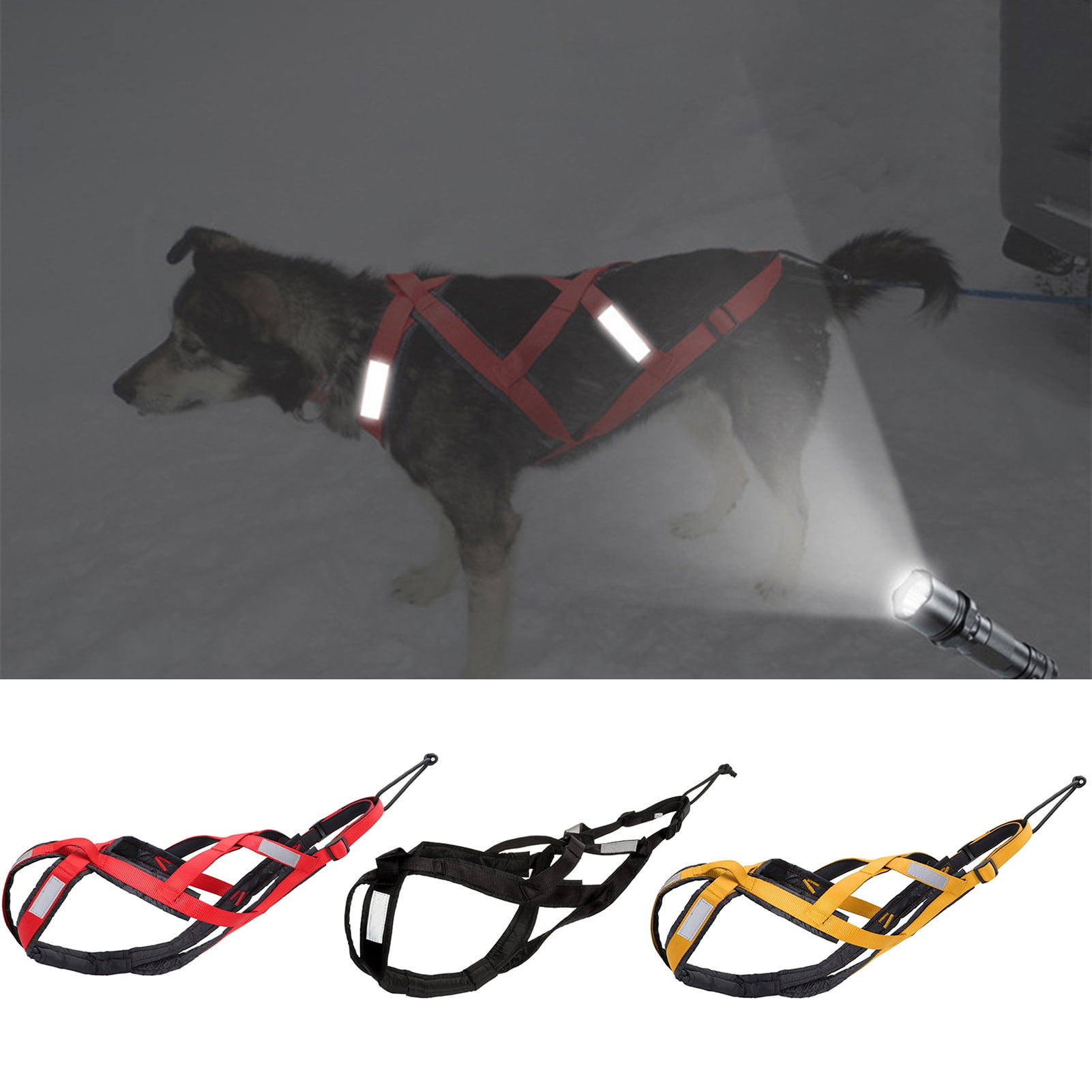 Dujiujun Pet Harness Reflective Dog Sled Harness Adjustable Comfortable ...