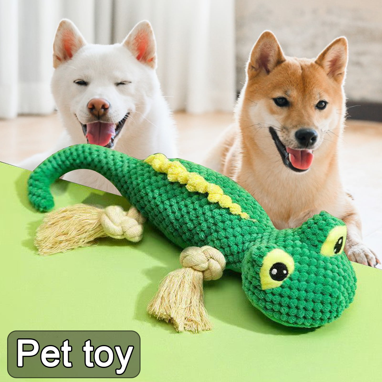 Dujiujun Pet Toy Knitted Cartoon Lizard Shape Bite-resistant ...