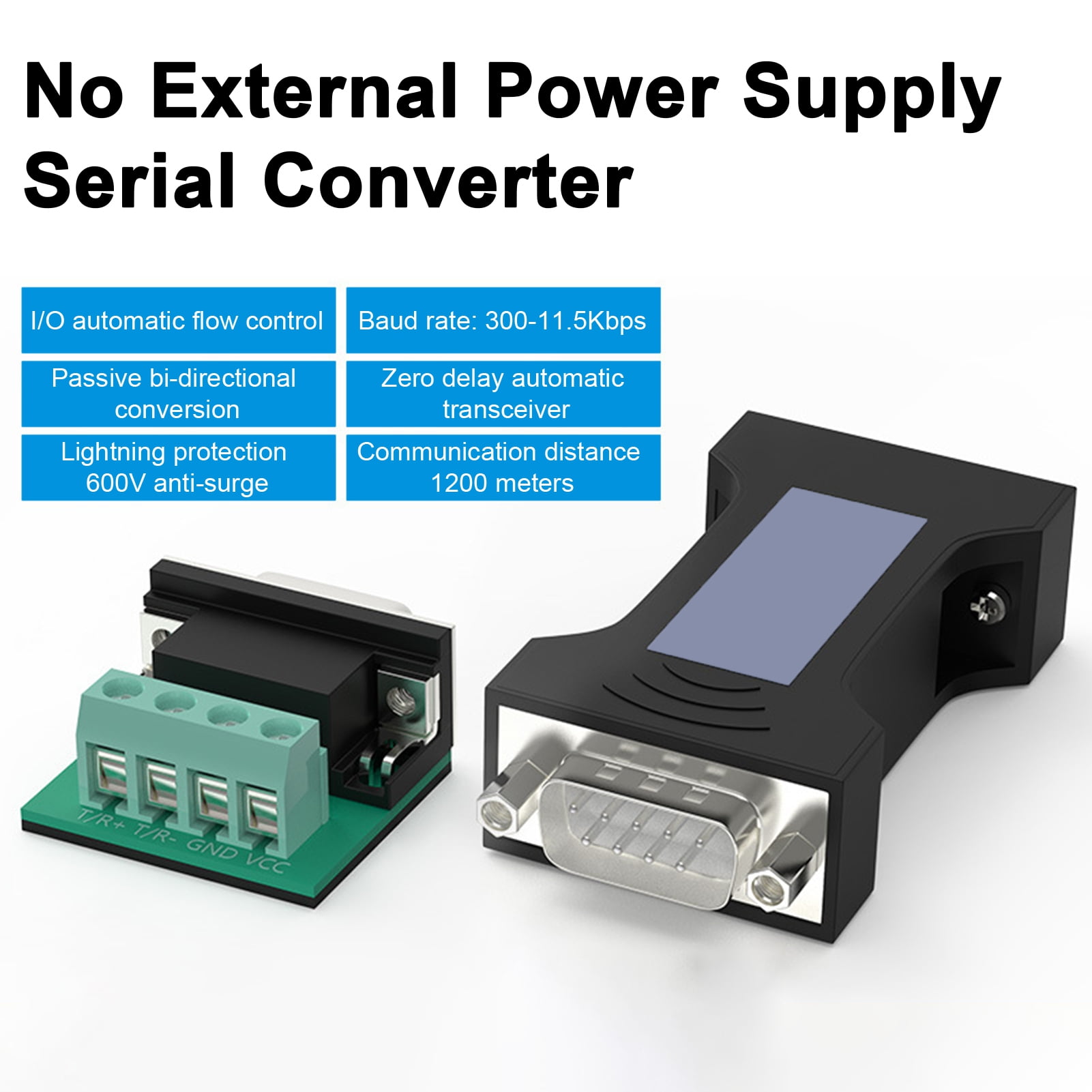 Dujiujun RS232 to RS485 Converter Passive Bidirectional No External ...