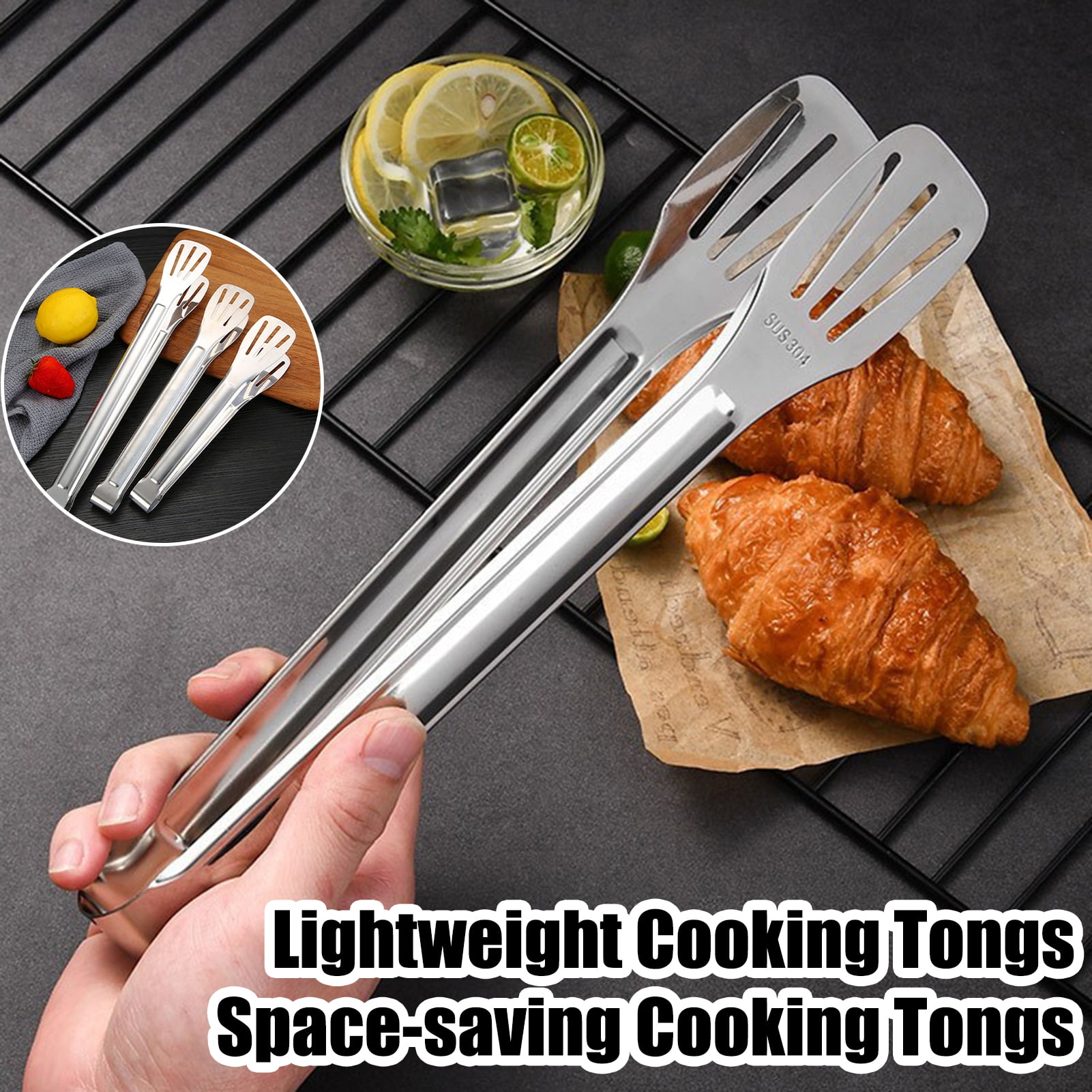 Dujiujun Serving Tongs Stainless Steel Food Tongs Heat Resistant ...