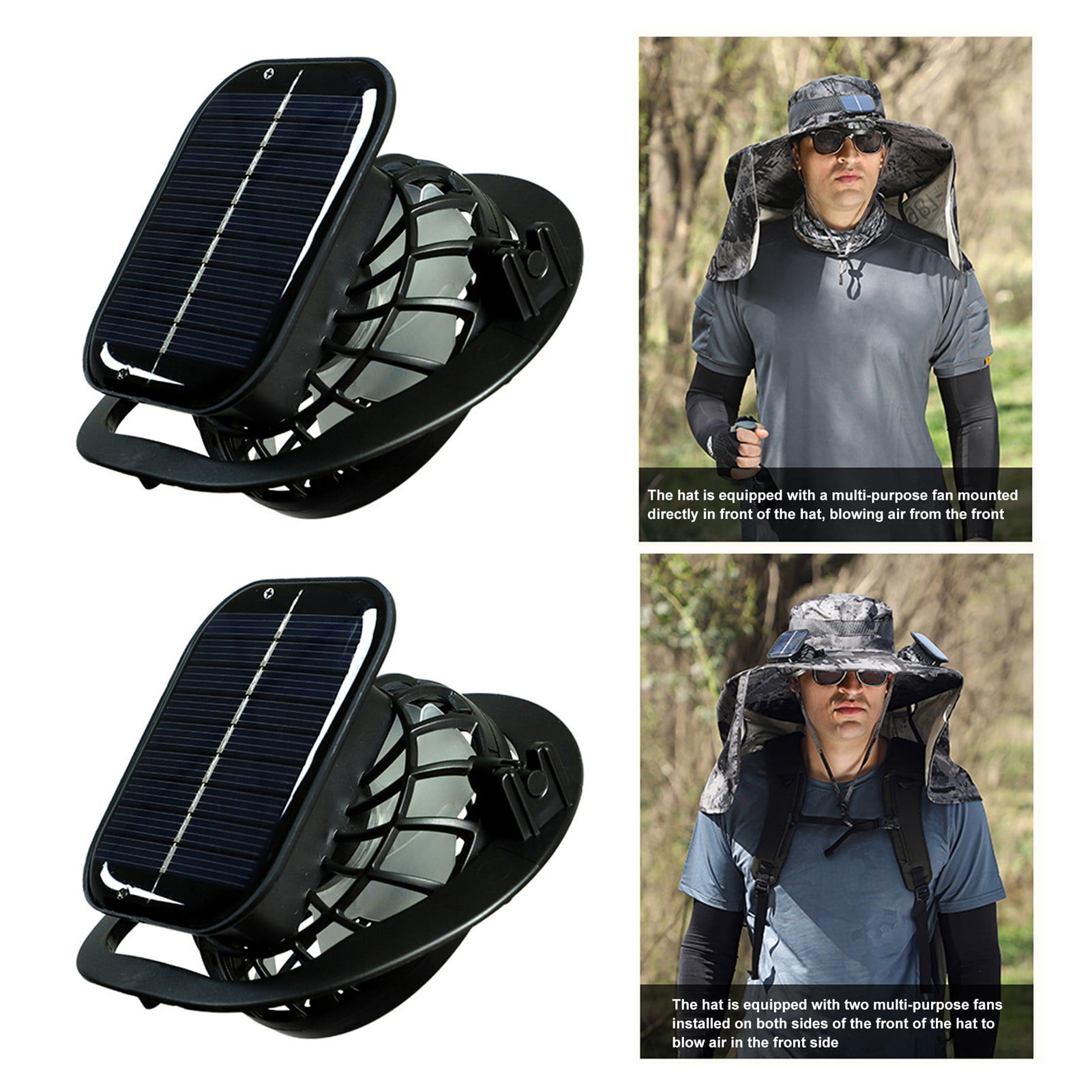 Dujiujun Solar Fan Clip-on Mini Portable Cooling Fan Handsfree Hat Fan ...