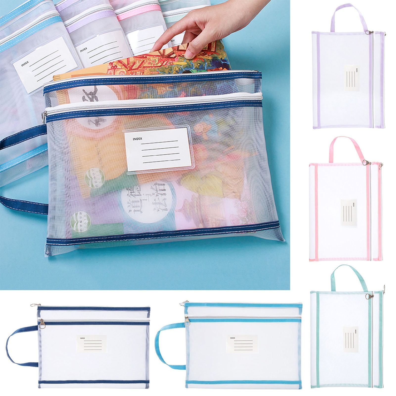 Dujiujun Transparent File Bag Document Holder with Lanyard Zipper ...