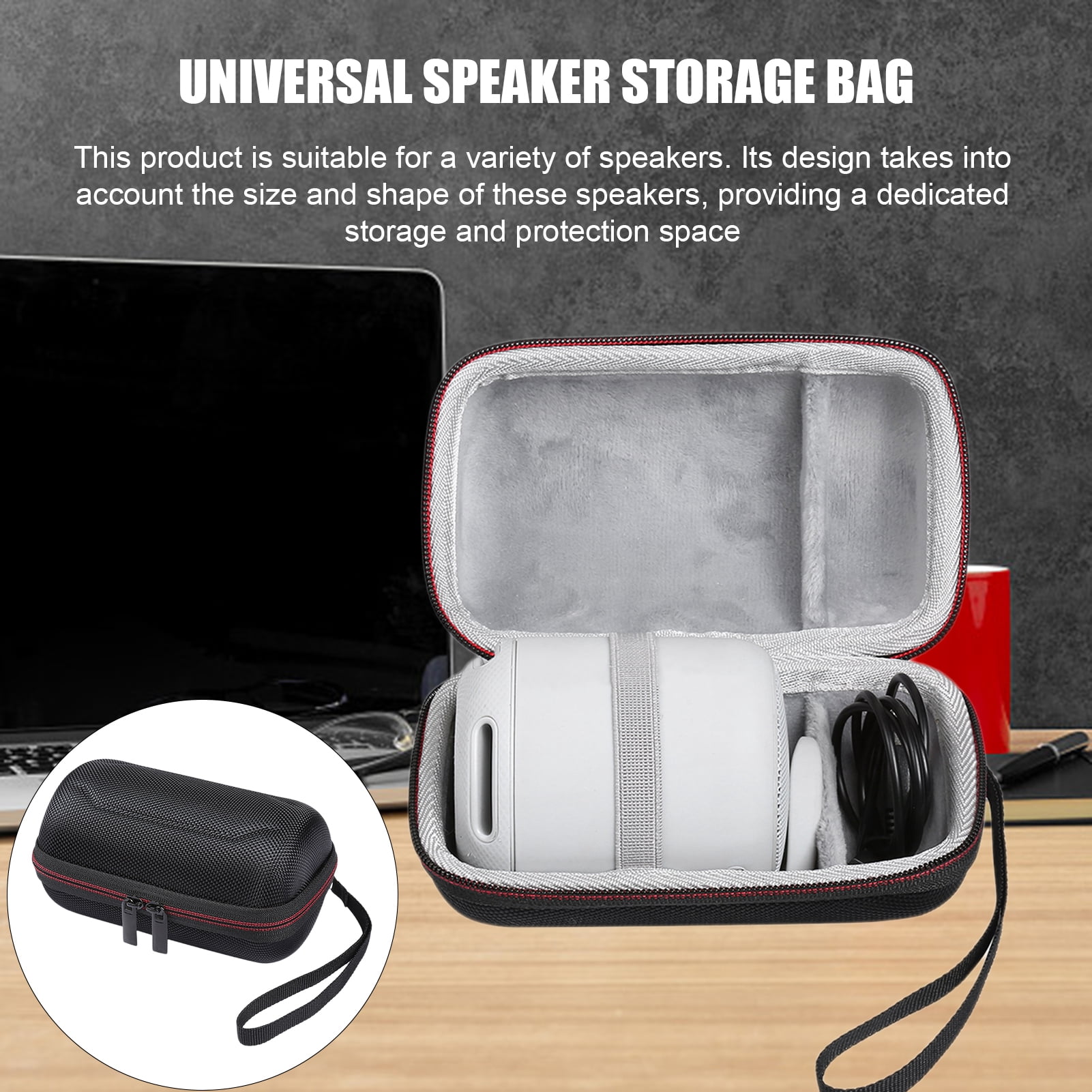 Dujiujun Wireless Speaker Storage Bag Hard EVA Case Soft Padding Design ...