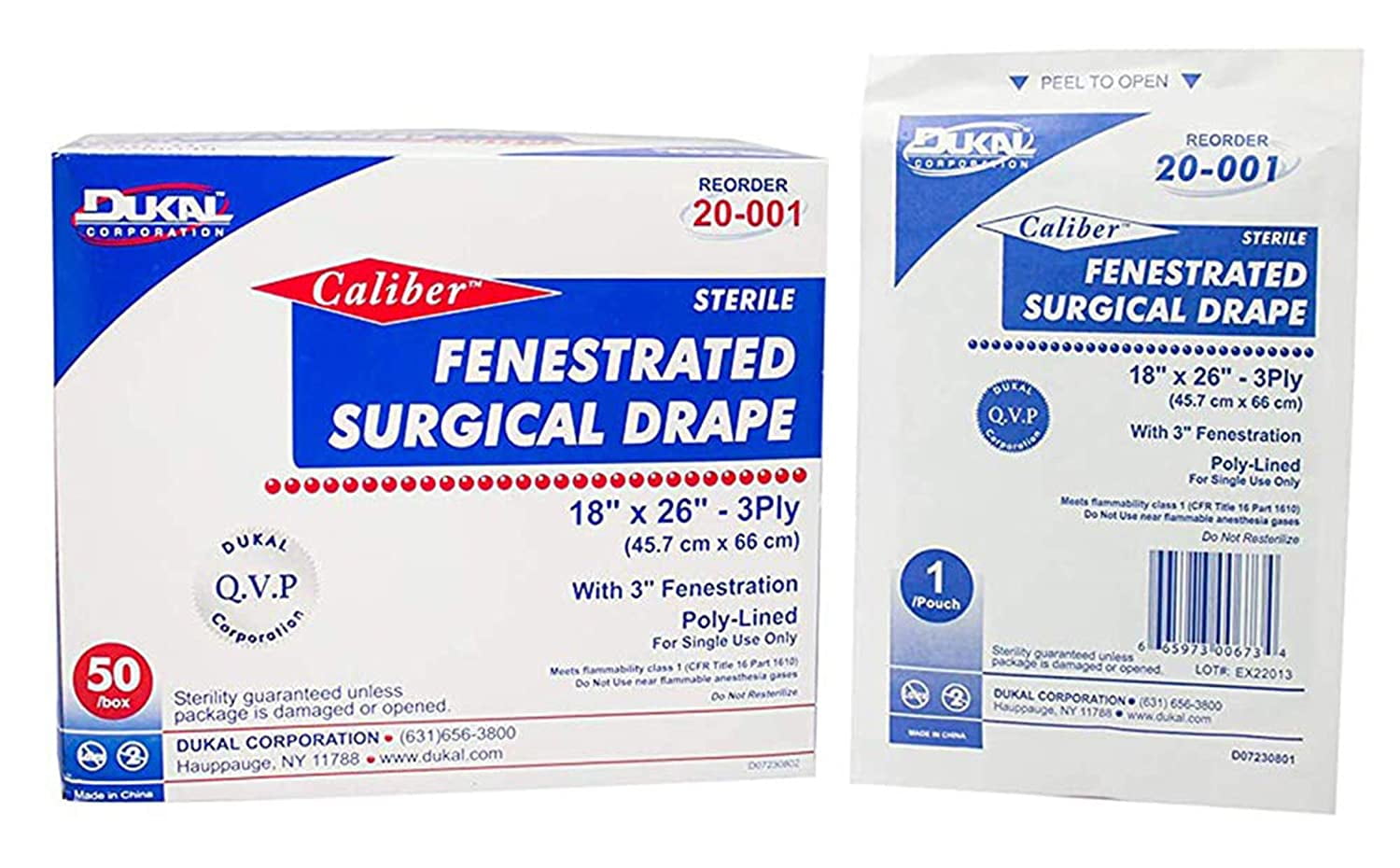 Dukal Medical 20-001 Sterile Surgical Drape Sheets, 18 in. x 26 in ...