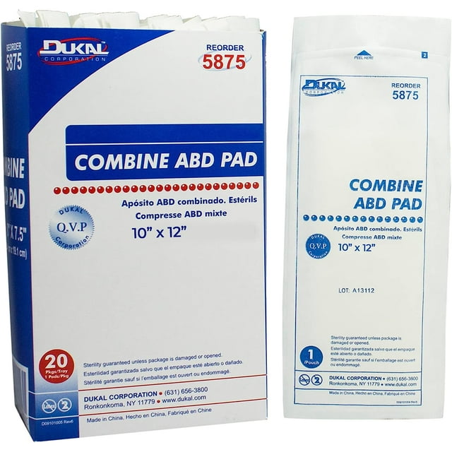 Dukal 5944 Abdominal Pads Non Sterile 10 in. x 12 in. (Pack of 25 ...