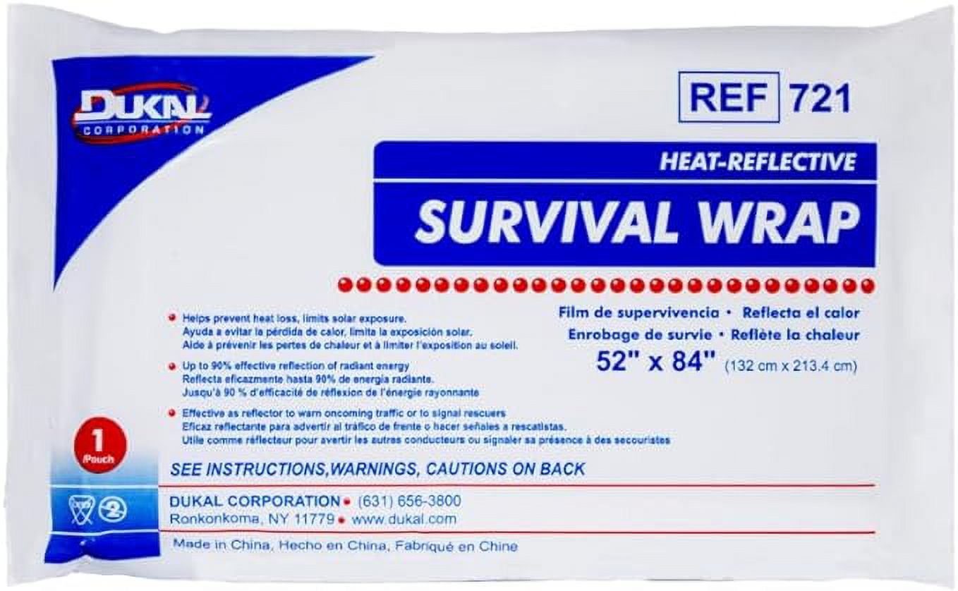 Dukal Emergency Survival Blanket Mylar Wrap - 1 Pack - Walmart.com