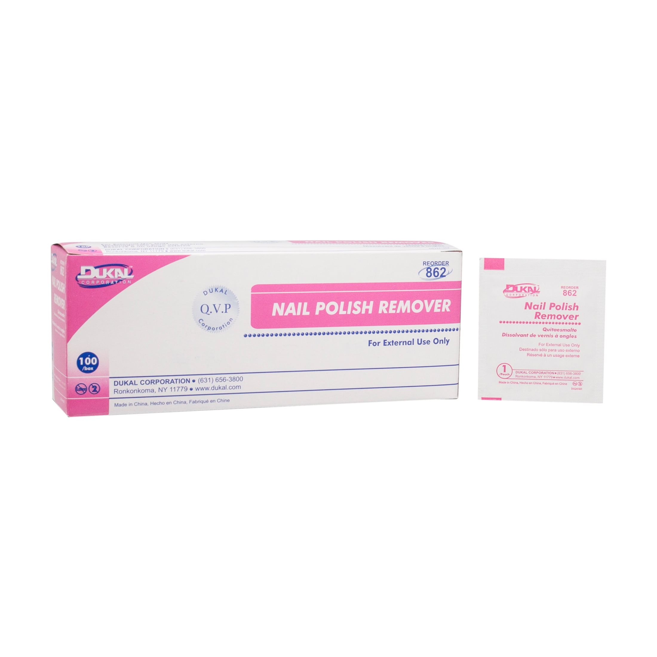 Dukal 862 Nail Polish Remover Pad, Medium 1000 count (Pack of 10 ...