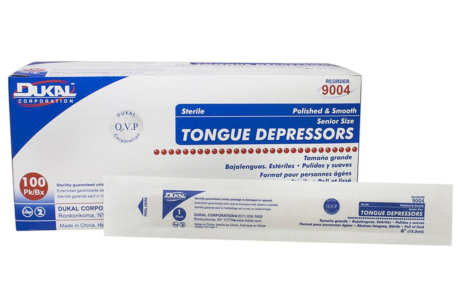 Dukal 9004Dukal Tongue Depressor, Wood, 17.5 mm Wide Blade, 100/Box ...