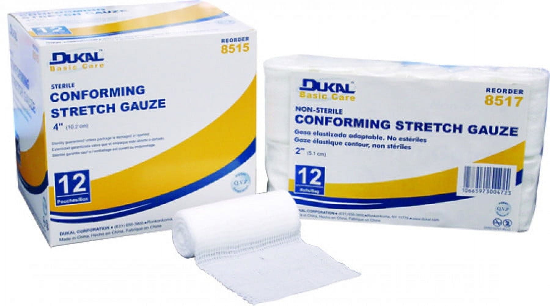 Dukal Basic Conforming Stretch Gauze Bandages, N/S, 3", 12 ct) - Walmart.com