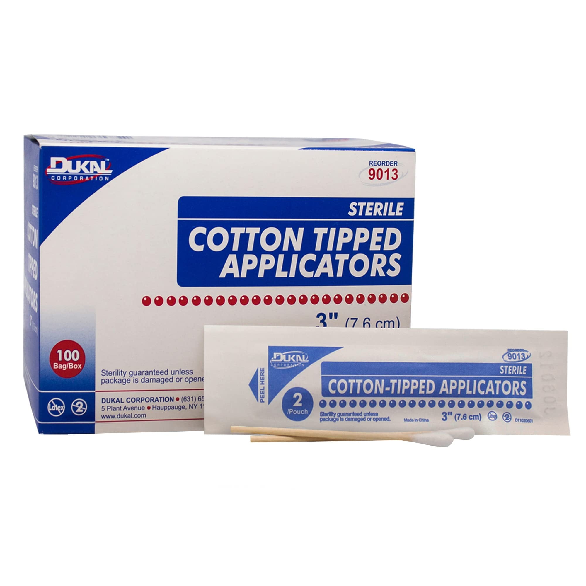 Dukal Cotton Tipped Applicators 3". Pack of 200 Swabsticks Wood Shaft ...