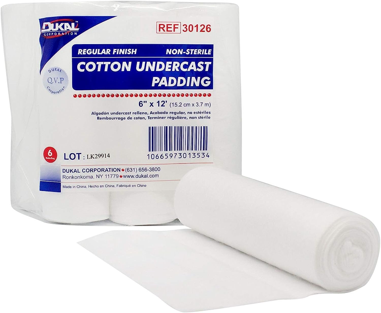 Dukal Cotton Undercast Padding 6" x 12 yds. 6 Rolls of 100% Cotton Soft ...
