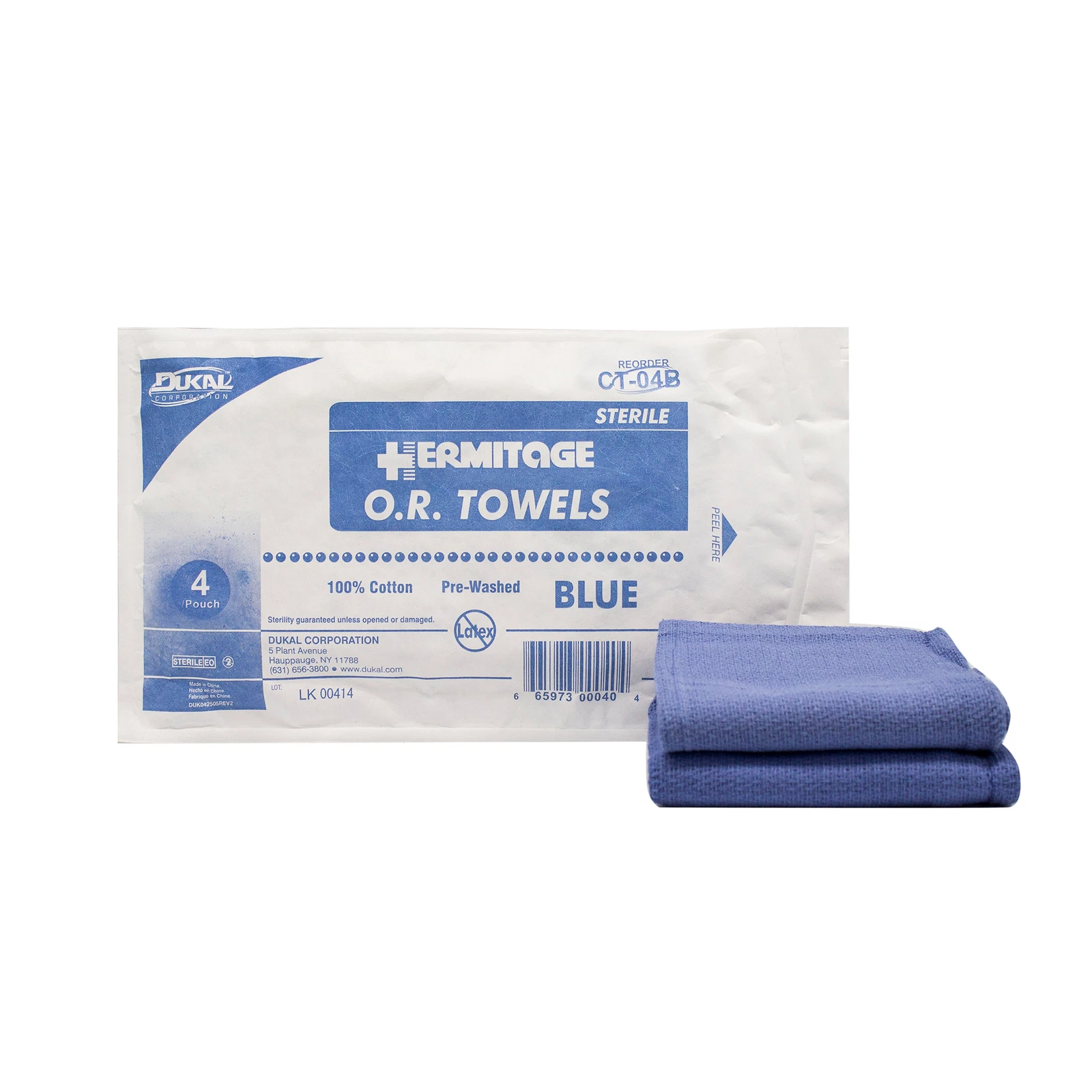 Dukal Ct-04B Or Towel, Csr Wrap, Softpack, Sterile, 16" X 26", Blue ...