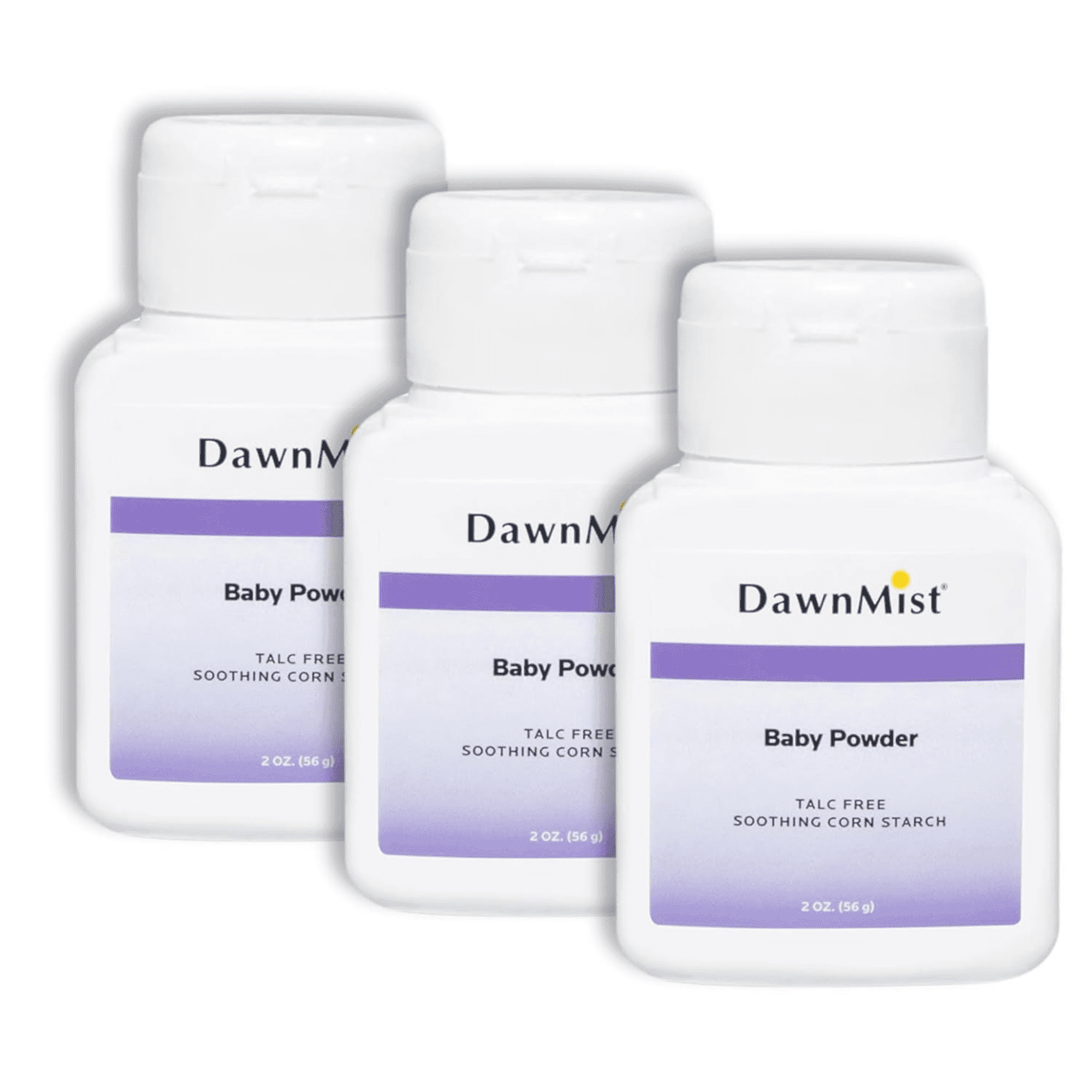 Dukal DawnMist Baby Powder with Cornstarch, 2 oz - Pack of 3 - Gentle ...