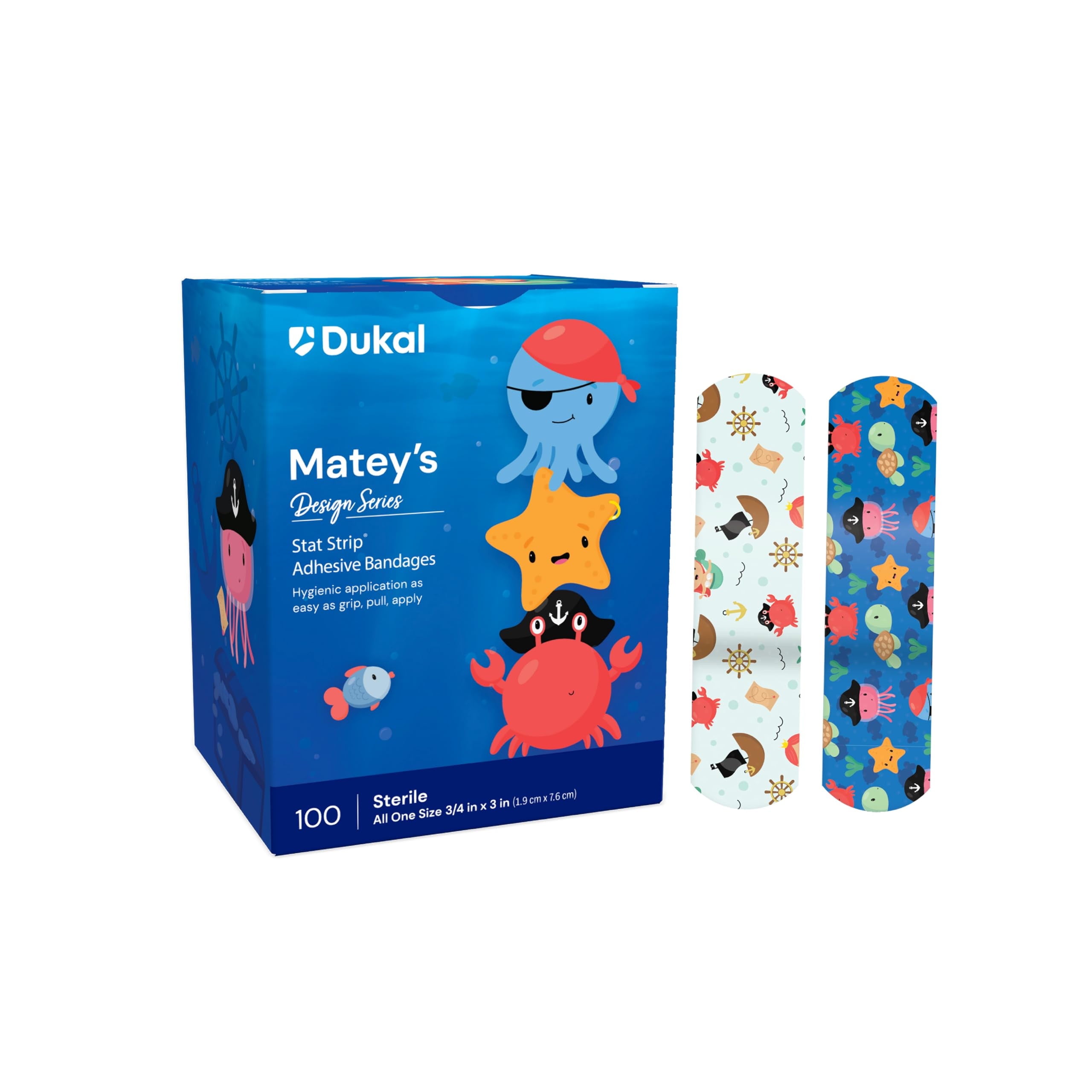 Dukal Design Series Matey’s Adhesive Bandages with Stat Strip ...