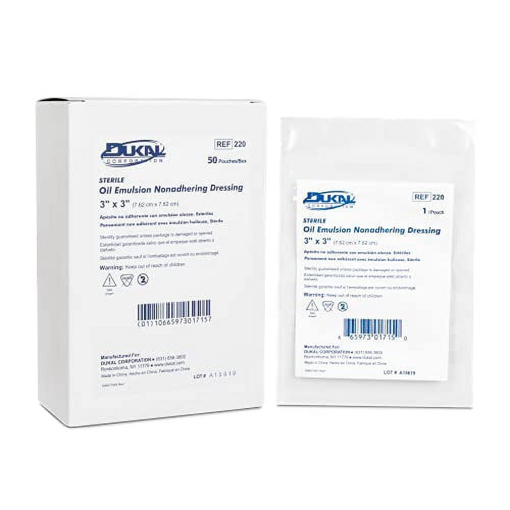 Dukal Oil Emulsion Dressing, .. 3" W x 3" .. L (Box of 50) - Walmart.com