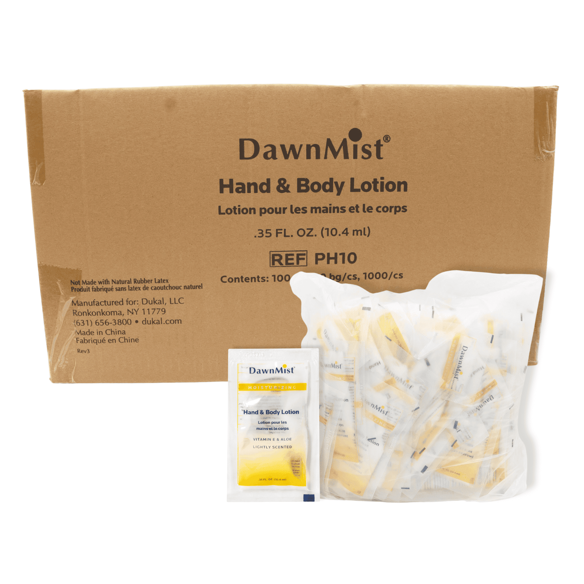 Dukal PH10 Dawn Mist Hand and Body Lotion, Single-Use Packet, 0.35 oz ...