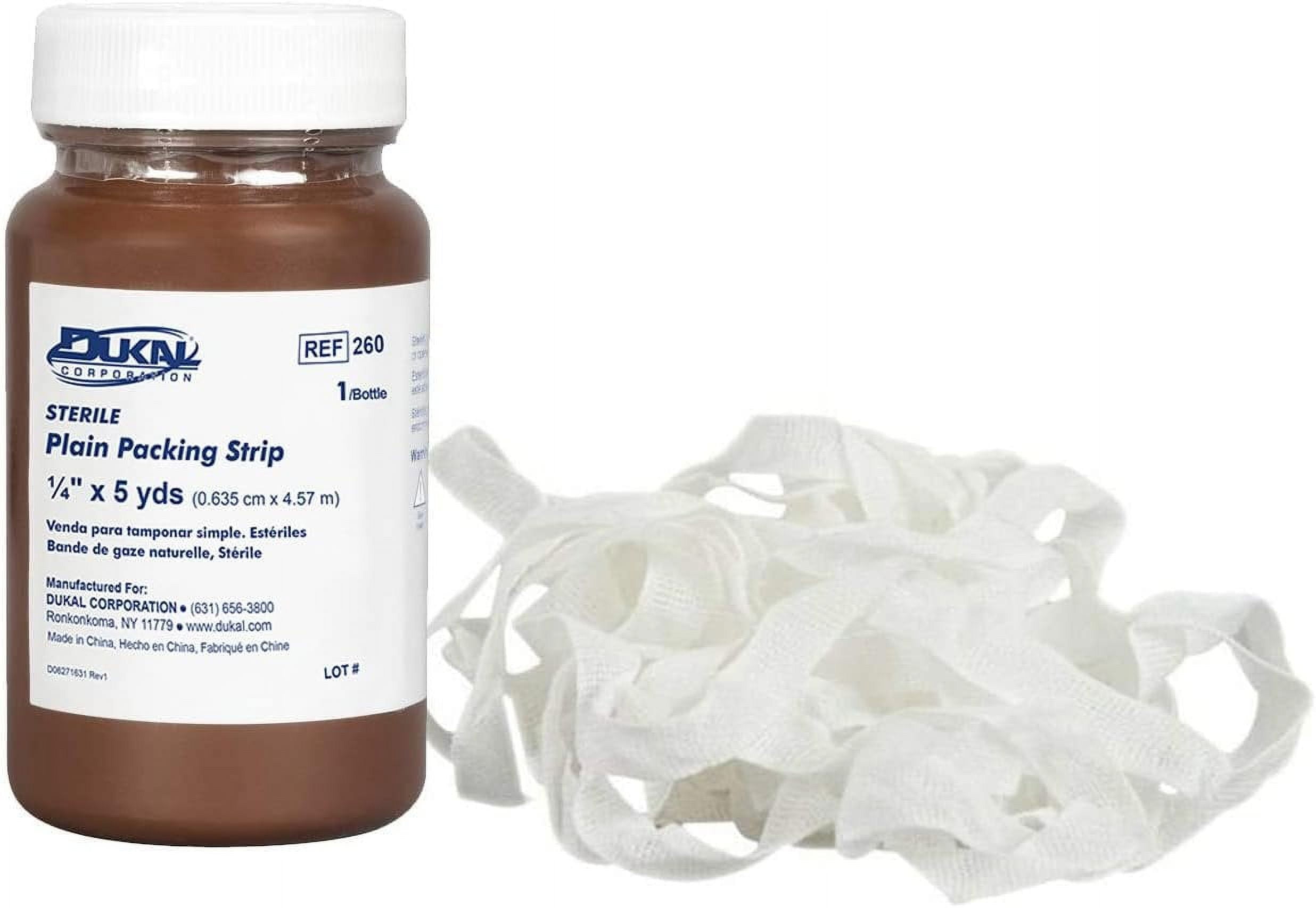 Dukal Plain Wound Packing Strips 1/4" x 5 Yards. Woven Gauze Fabric ...