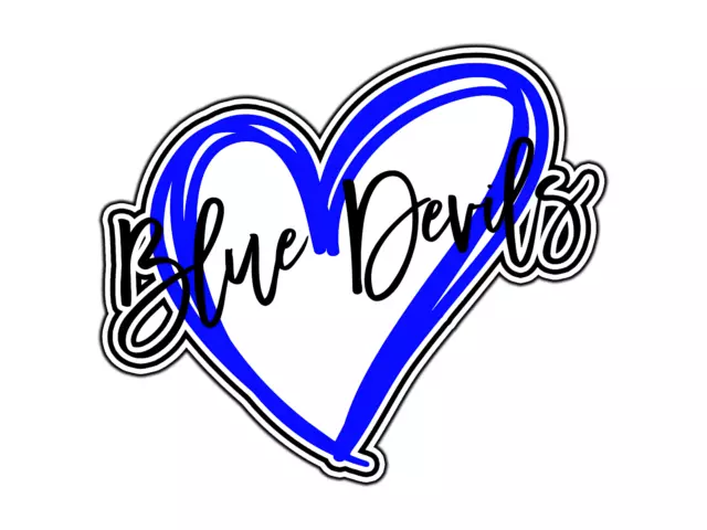 Duke Blue Devils Heart Love Logo Waterproof Sticker Phone Decal Water ...