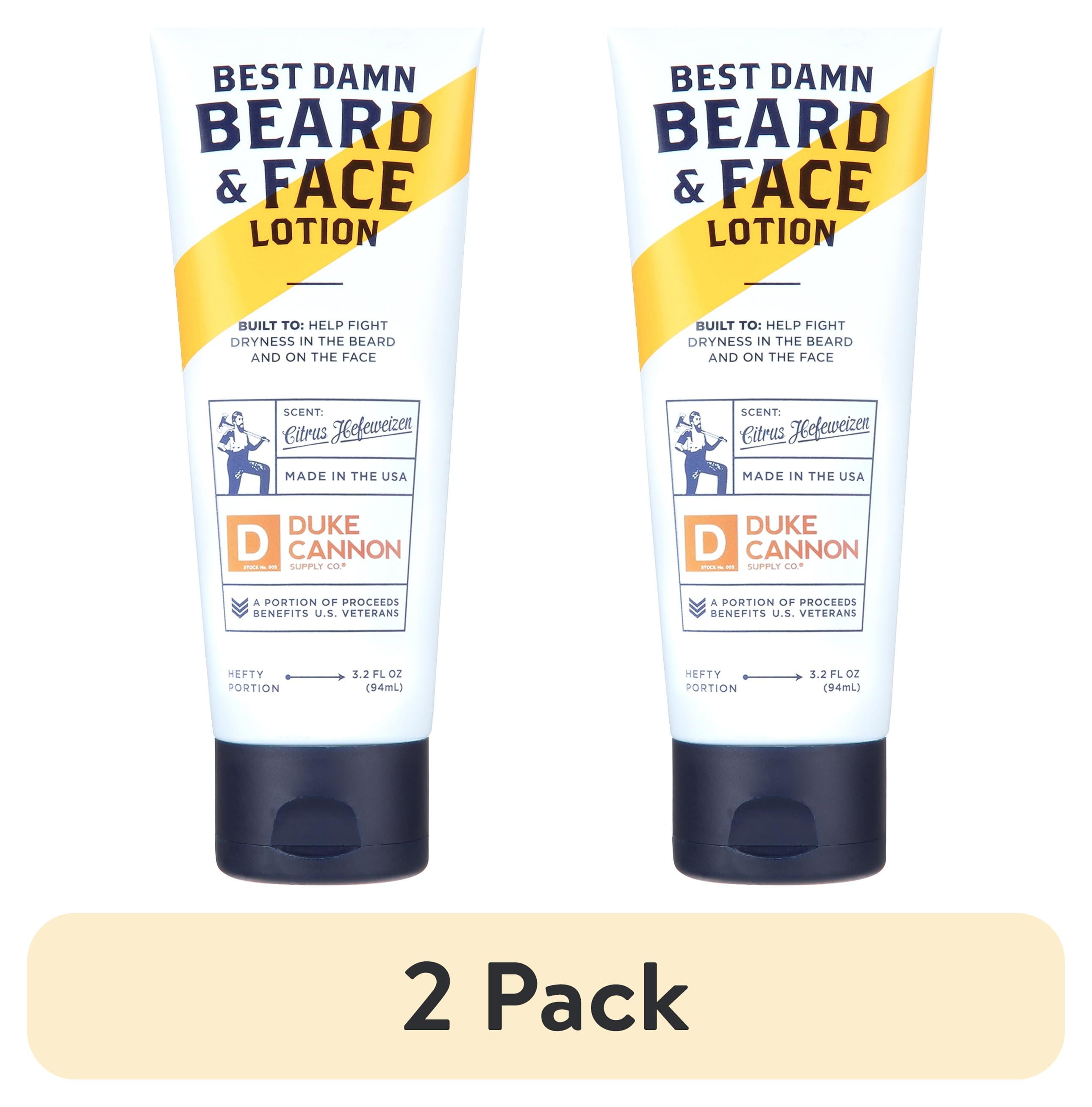 (2 pack) Duke Cannon Best Damn Beard and Face Lotion for Men, 3 fl oz ...