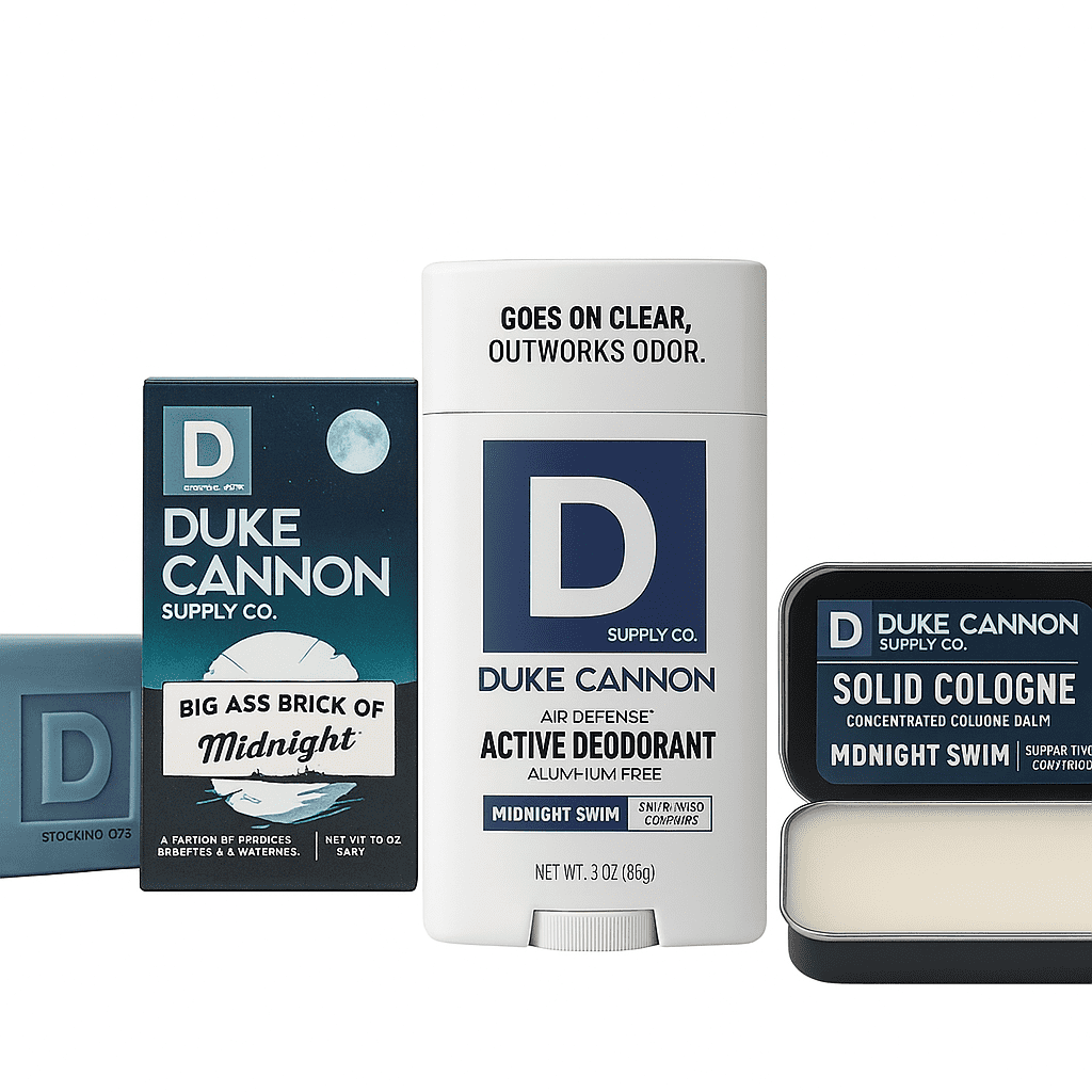 Duke Cannon Midnight Swim Soap, Aluminum Free Deodorant & Cologne Set ...